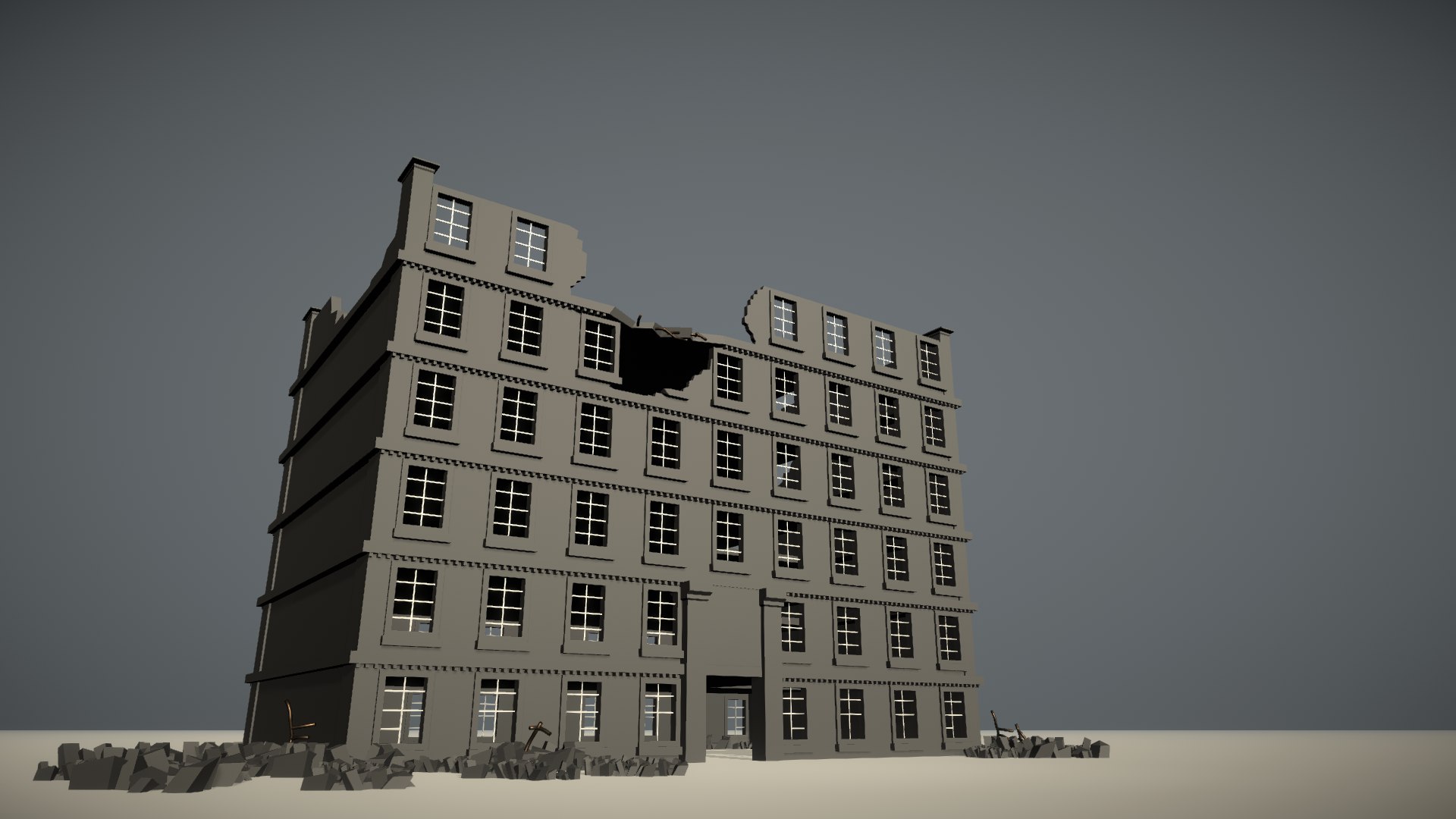 Destroyed building 3D model - TurboSquid 1669974