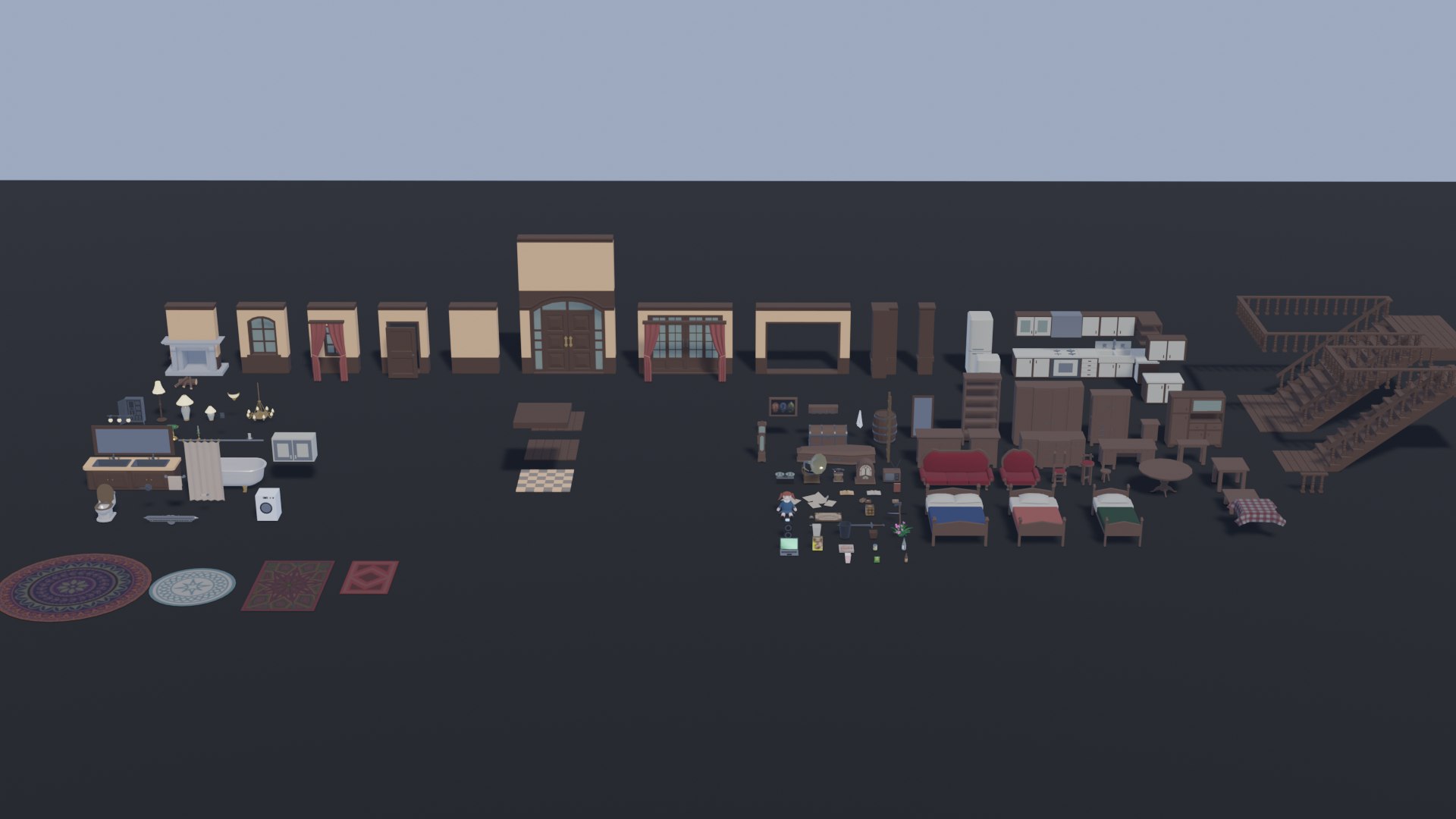 Asset Pack Low Poly Horror House 3D Model - TurboSquid 2035118