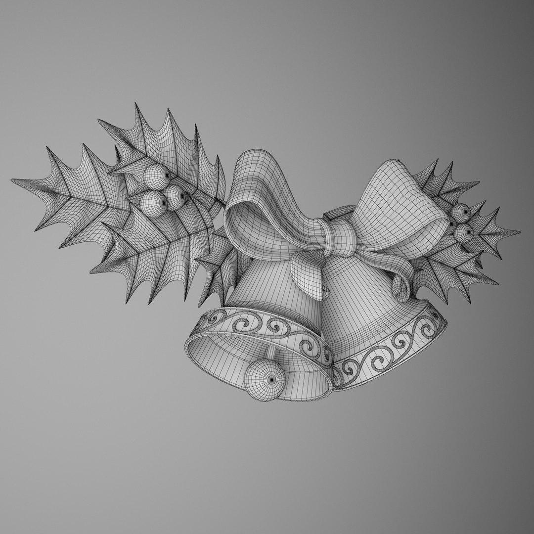 3d christmas bells model