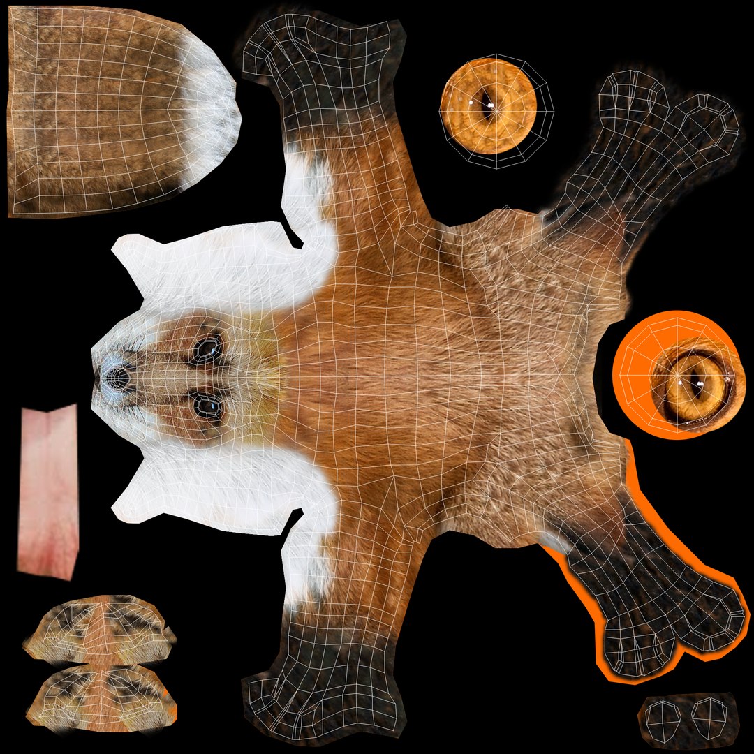 3D Model Hair Fur Red Fox 02 - TurboSquid 1721366