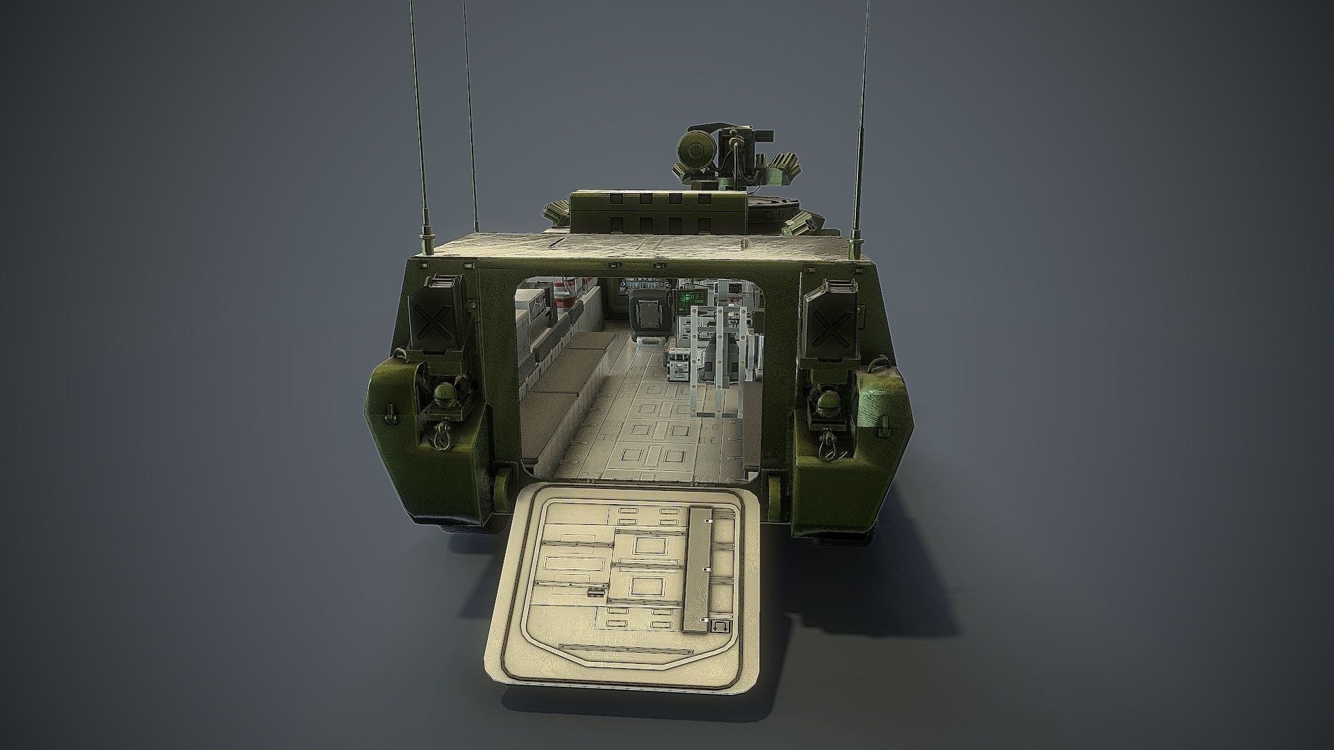 Stryker Vehicle With Interior 3D Model - TurboSquid 2252792