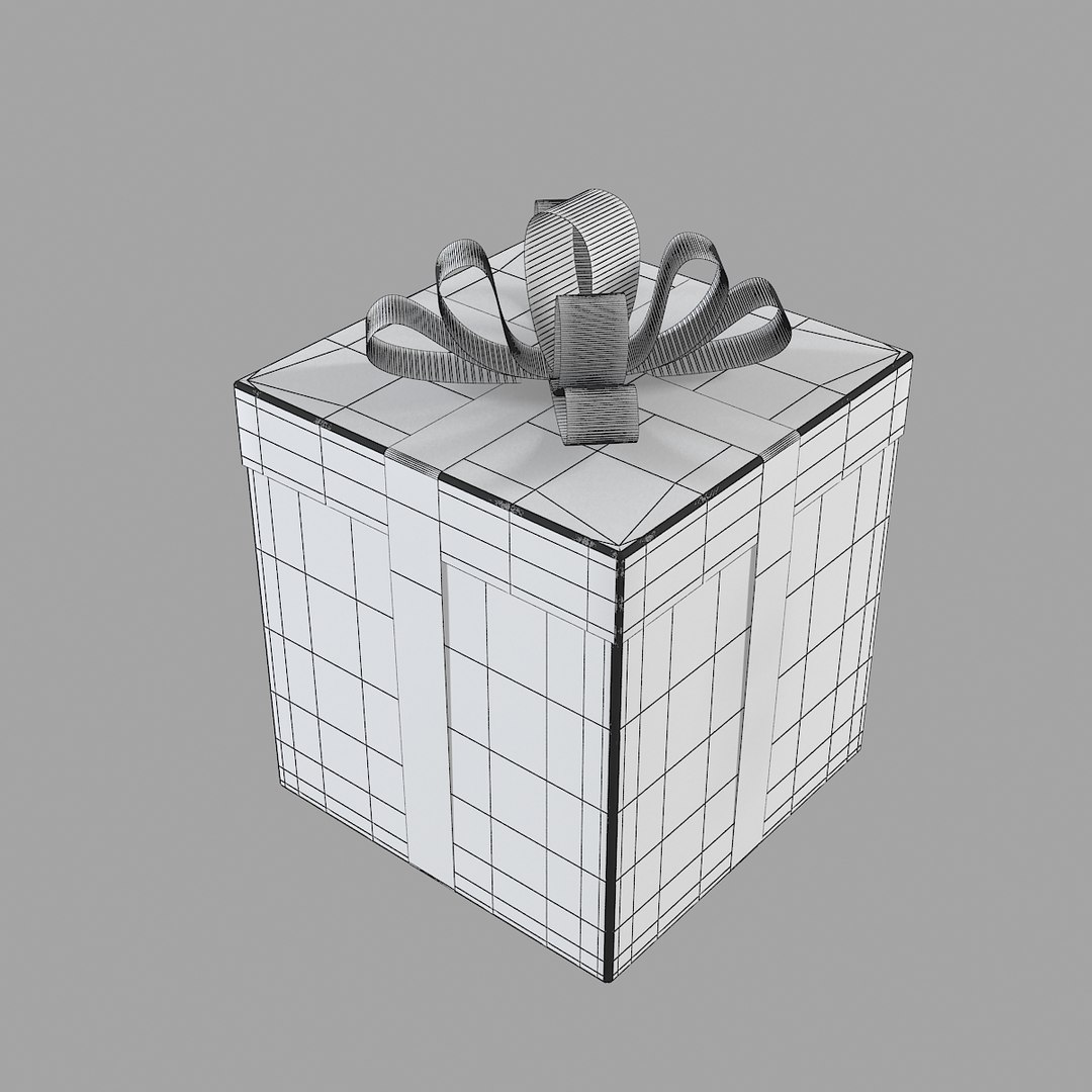3d model green gift box