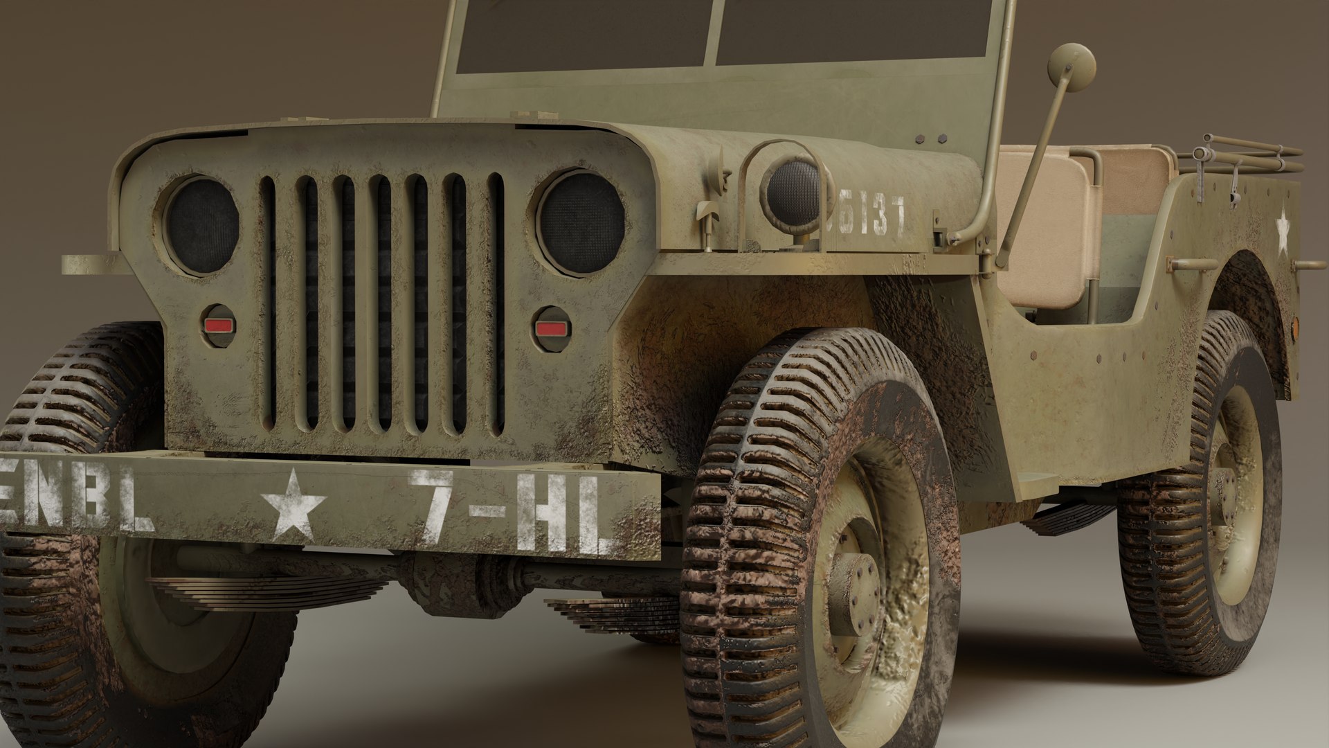 Willy Jeep 3D Model - TurboSquid 2196161