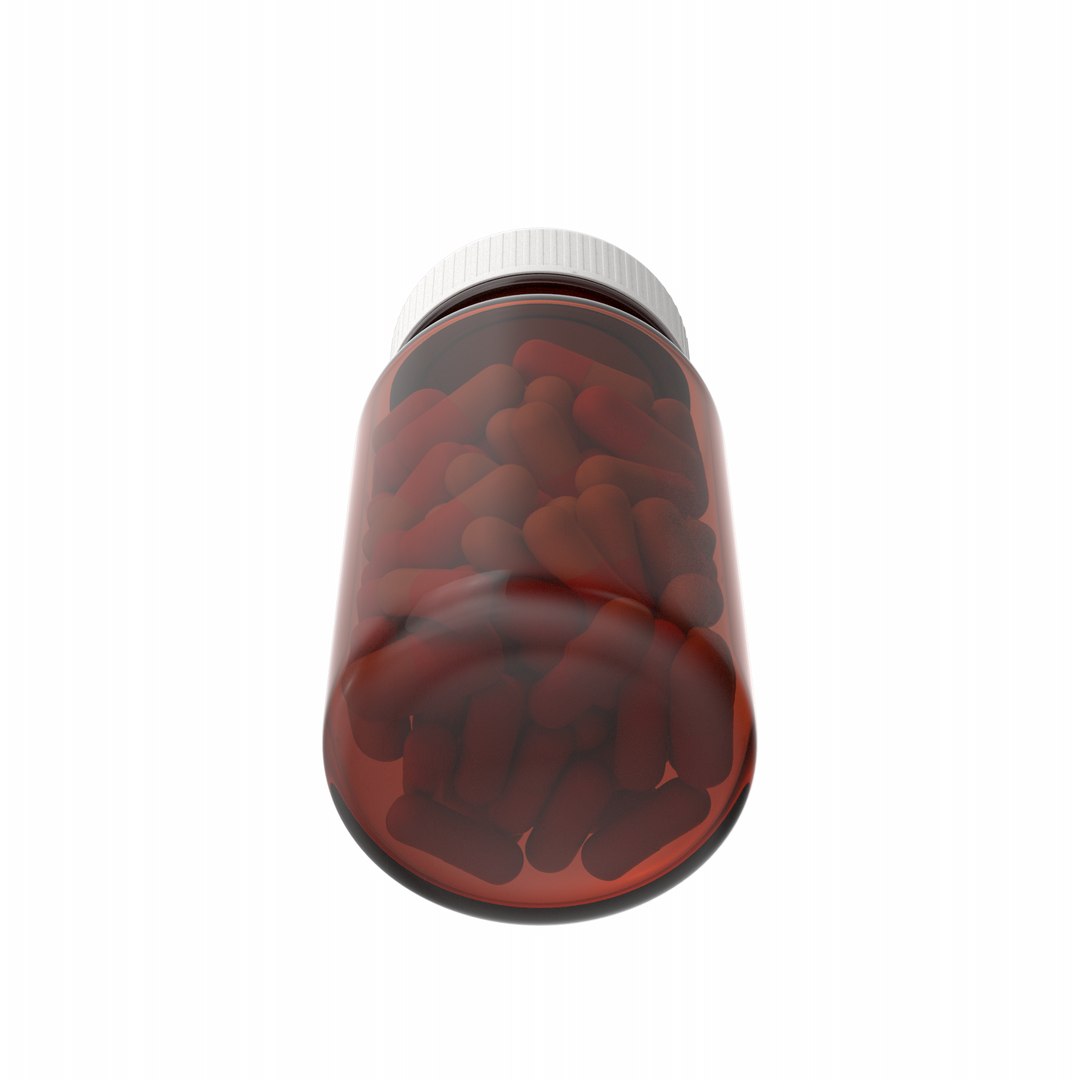3D Brown Pill Bottle With Capsules - TurboSquid 1940516