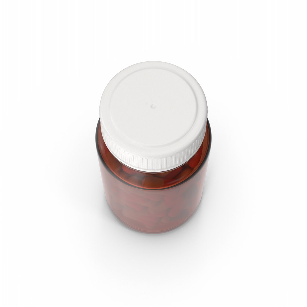 3D Brown Pill Bottle With Capsules - TurboSquid 1940516