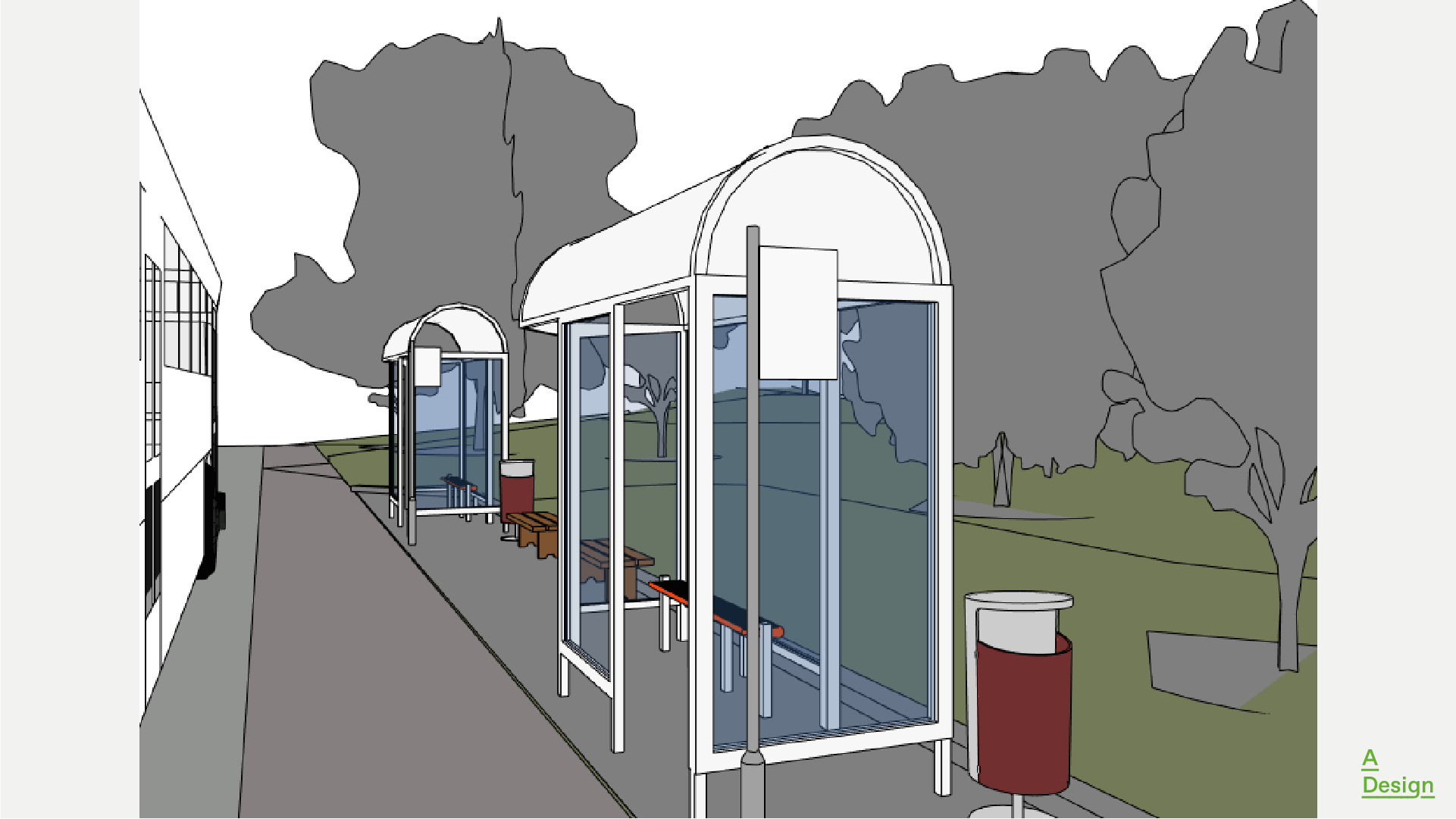 modelo 3d Parada de autobús - modelo Revit - TurboSquid 2018303