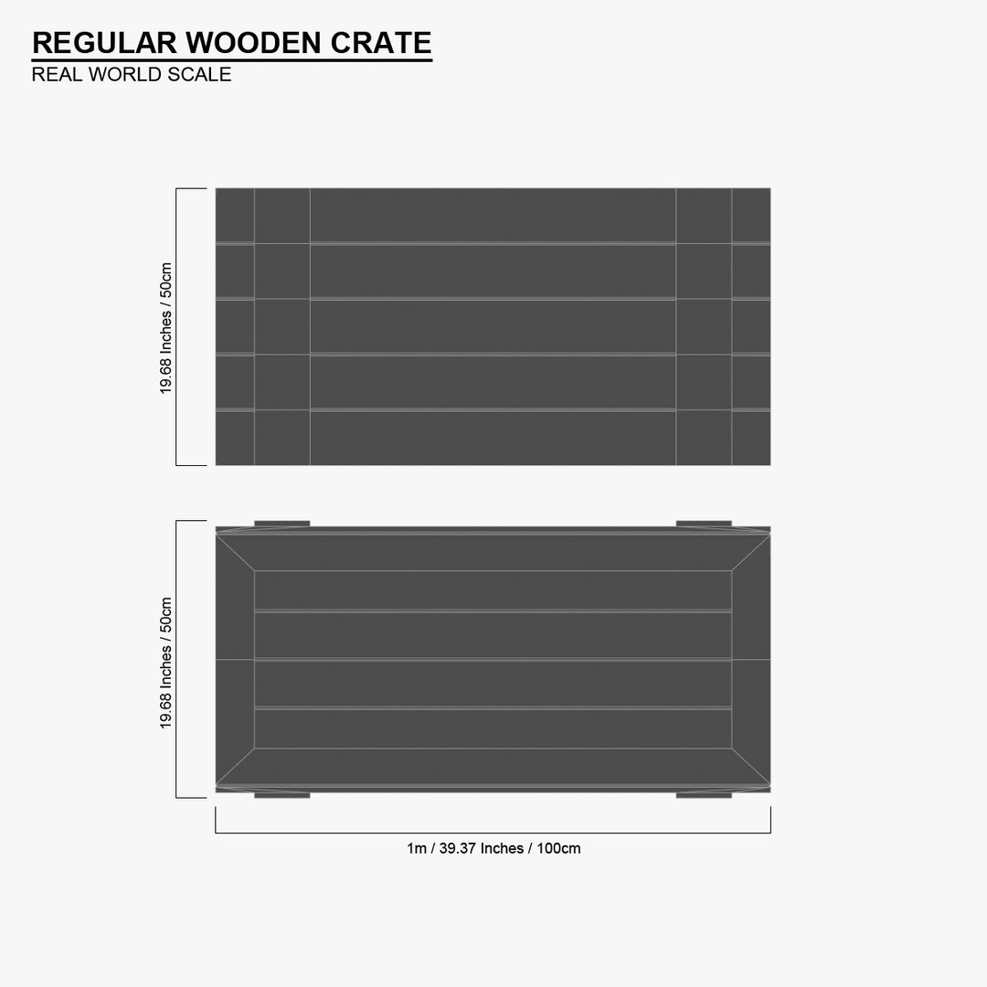 Regular Wooden Crate 3d Model
