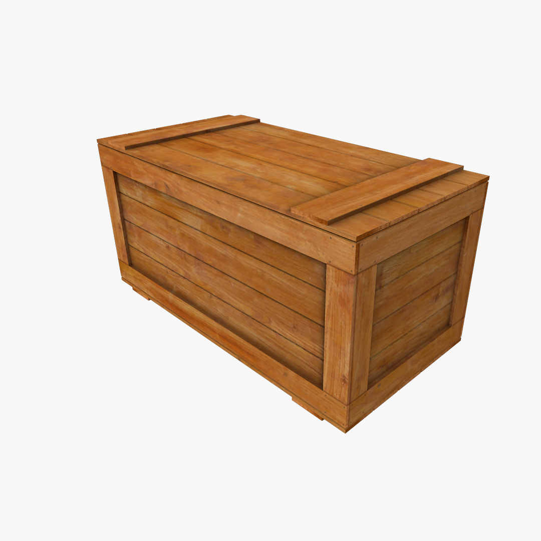 Regular Wooden Crate 3d Model