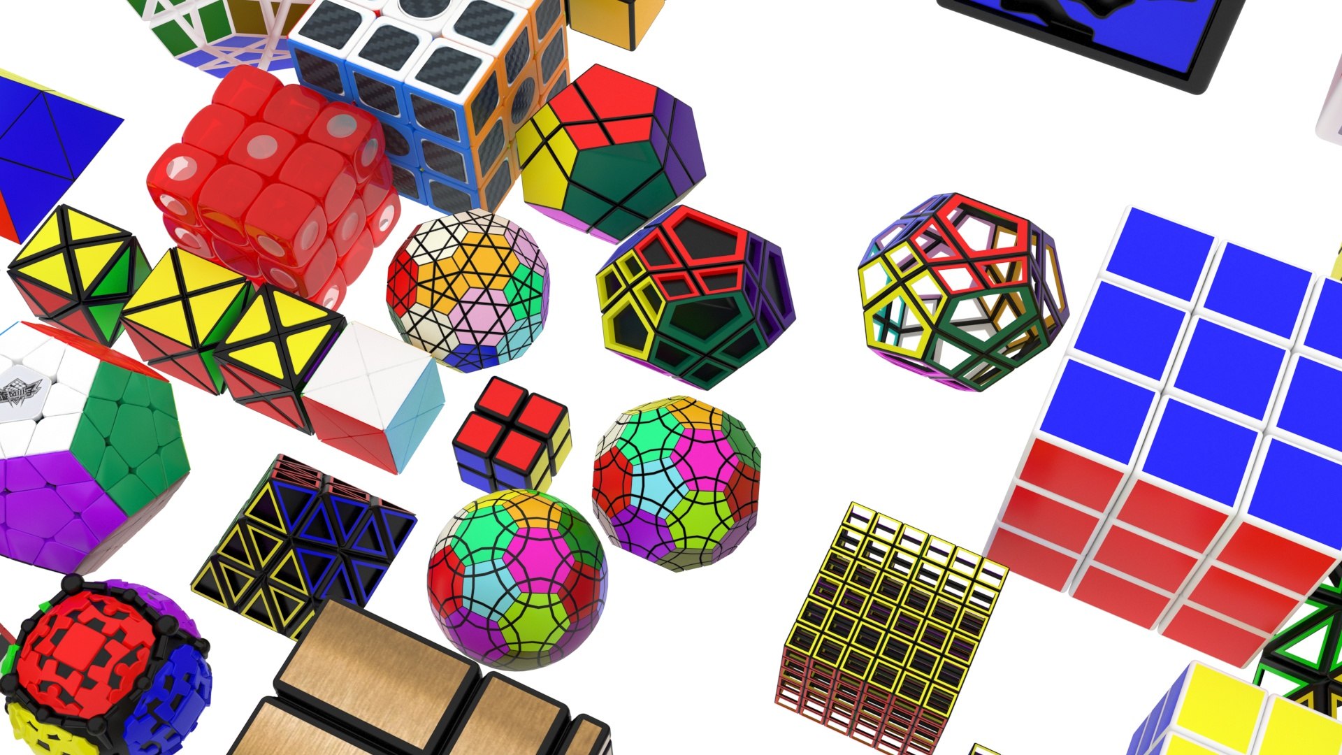 3D Different Type Of Cubiks Cube Collection Model - TurboSquid 1786312