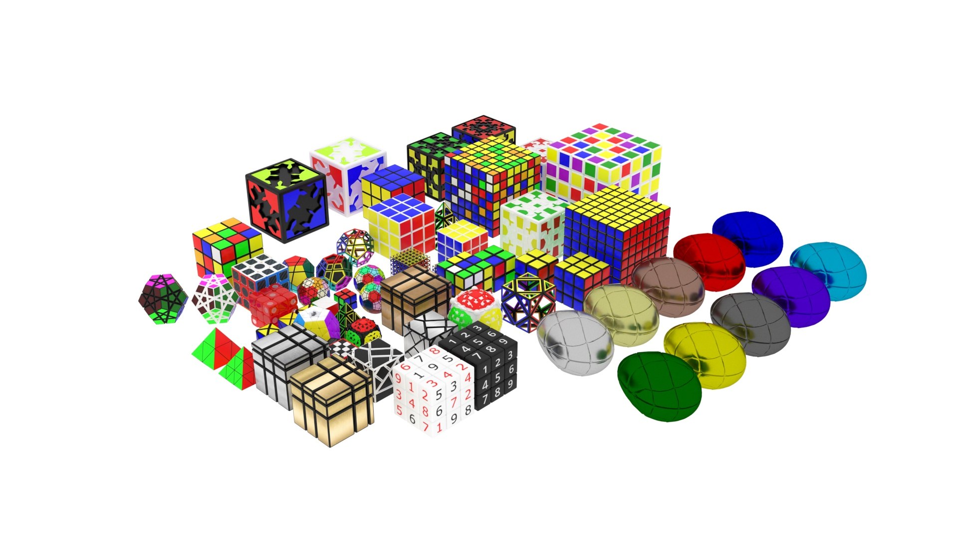 3D Different Type of Cubiks Cube Collection model - TurboSquid 1786312