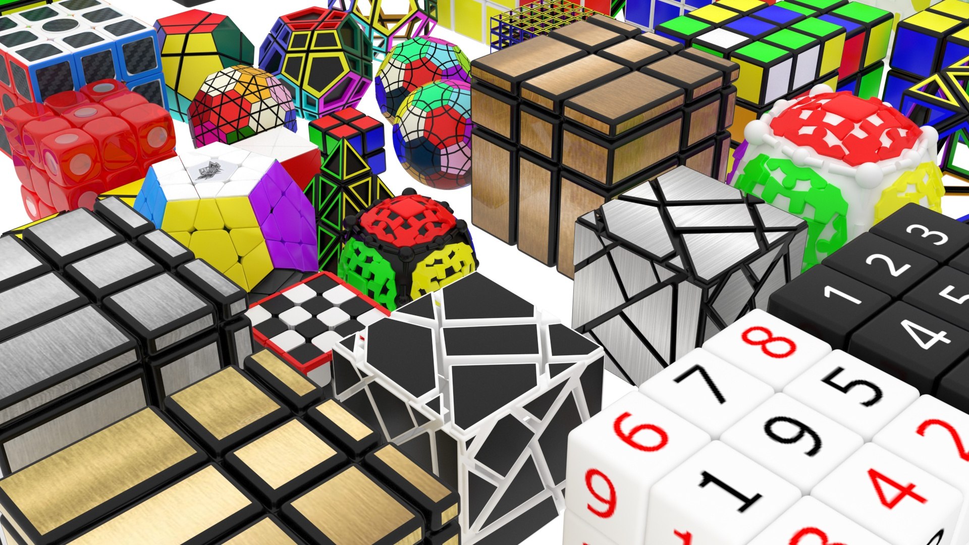 3D Different Type Of Cubiks Cube Collection Model - TurboSquid 1786312