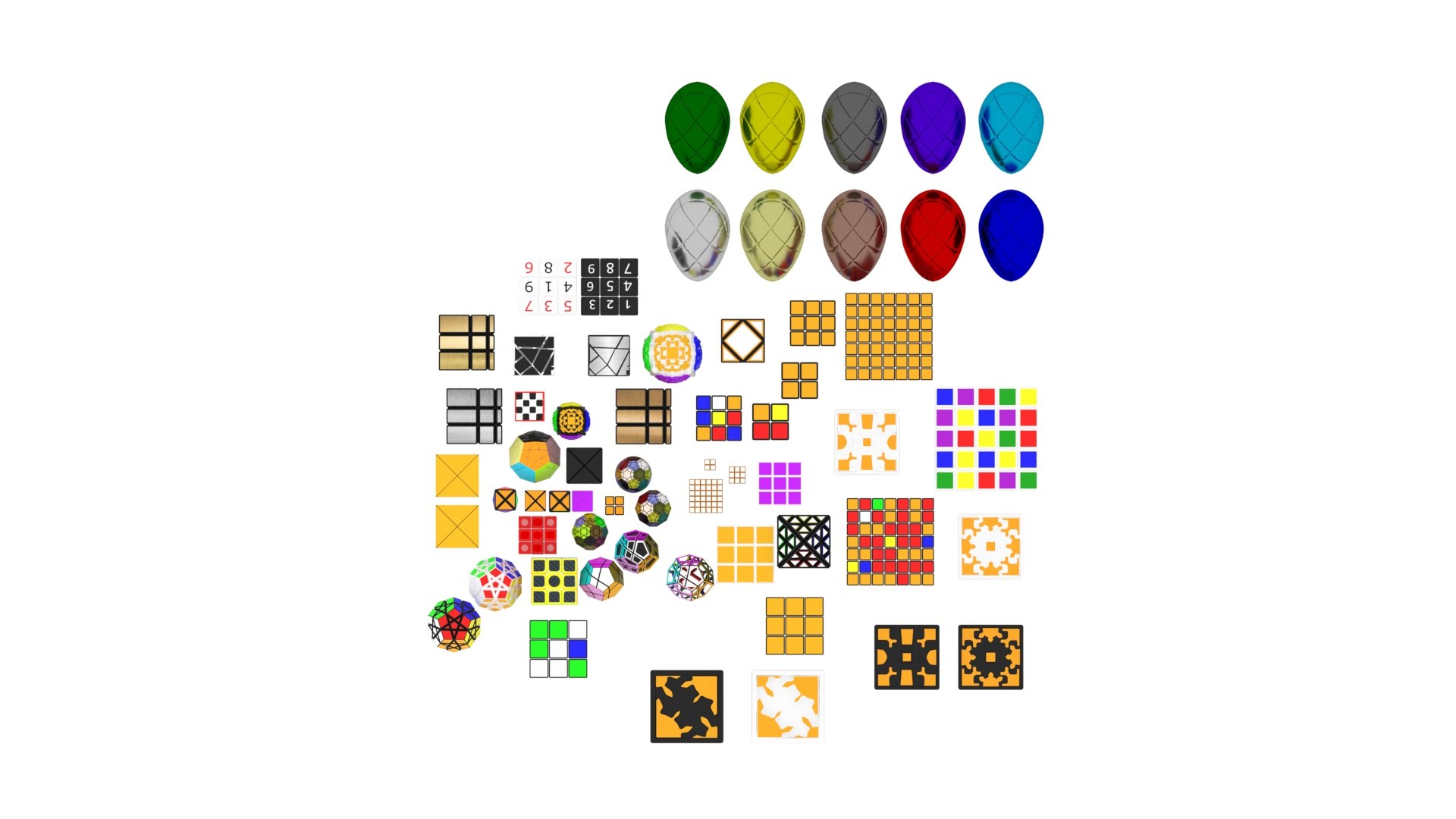 3D Different Type of Cubiks Cube Collection model - TurboSquid 1786312