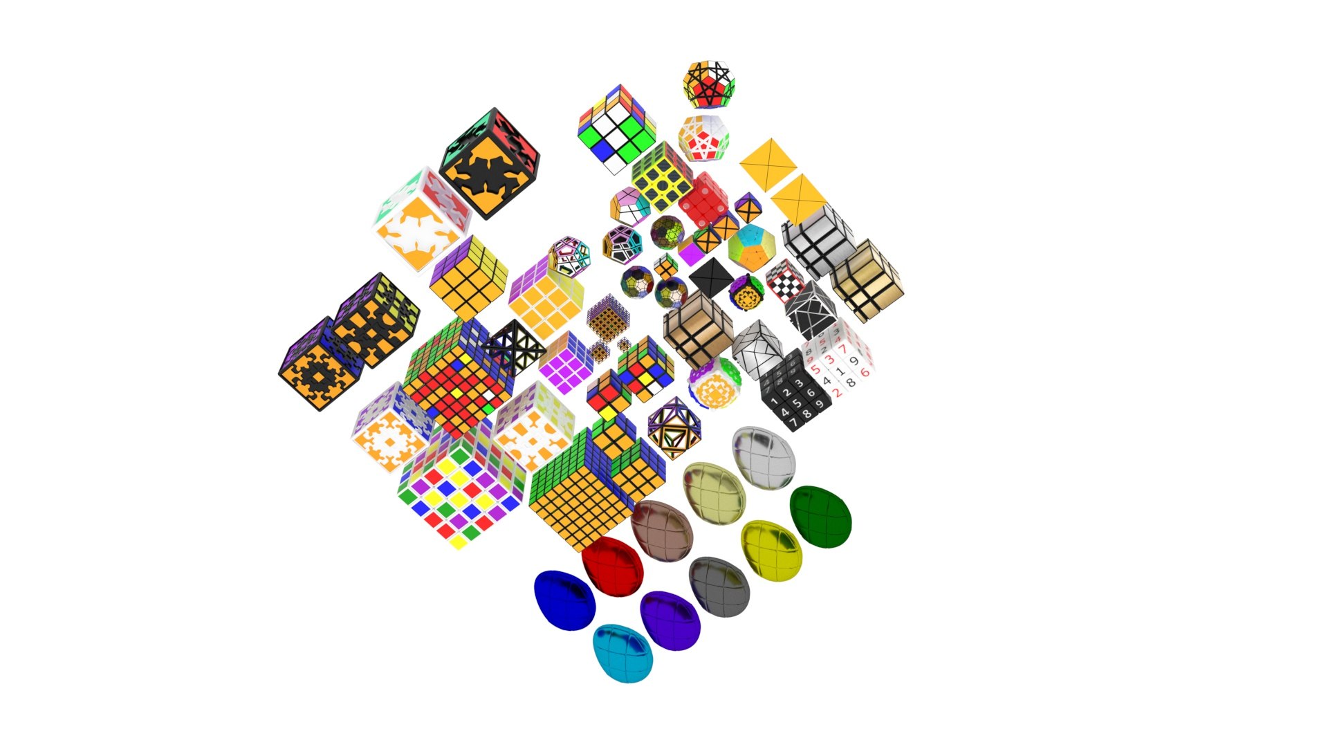 3D Different Type of Cubiks Cube Collection model - TurboSquid 1786312