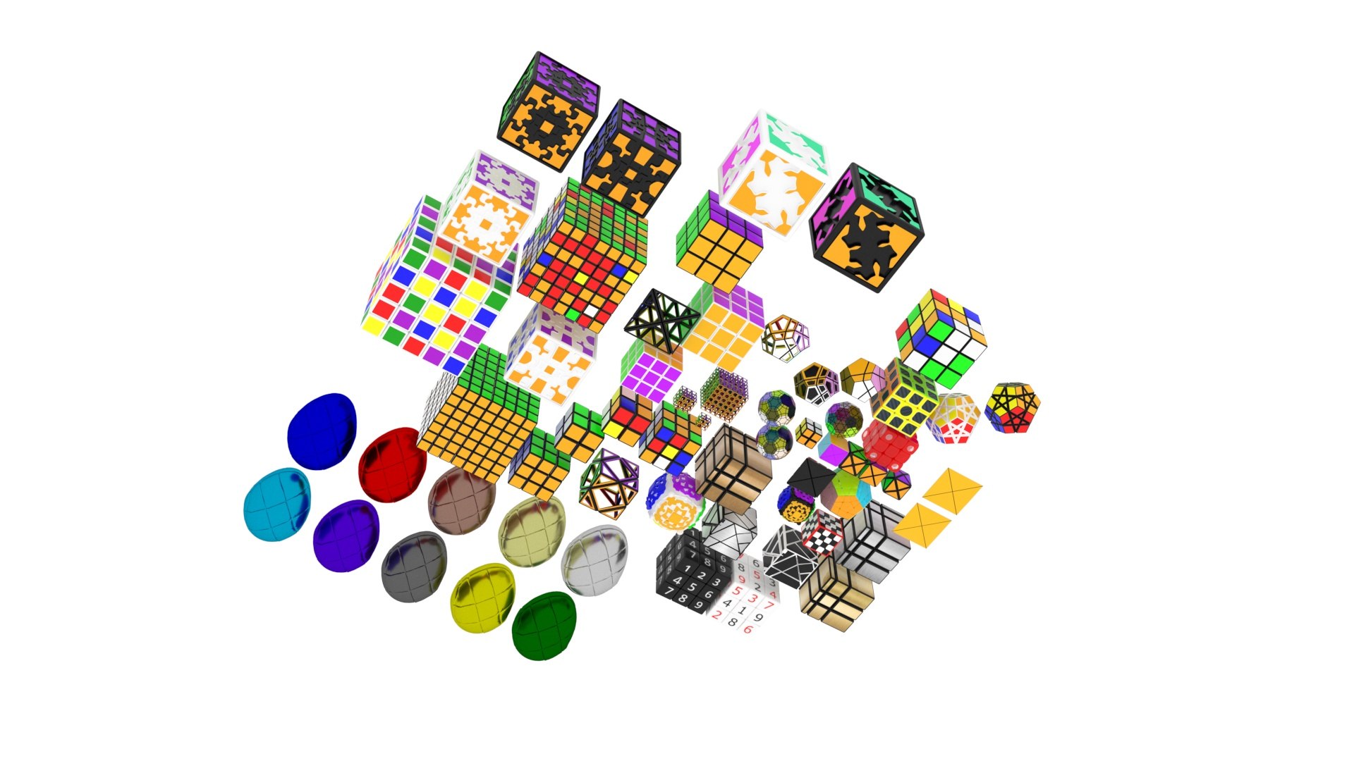 3D Different Type of Cubiks Cube Collection model - TurboSquid 1786312