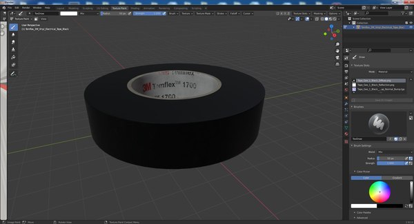 Temflex 3M Vinyl Electrical Tape Black 3D model - TurboSquid 1830794