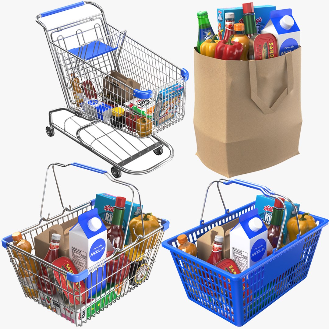 Full Detailed Shopping Carts Collection model - TurboSquid 2053111