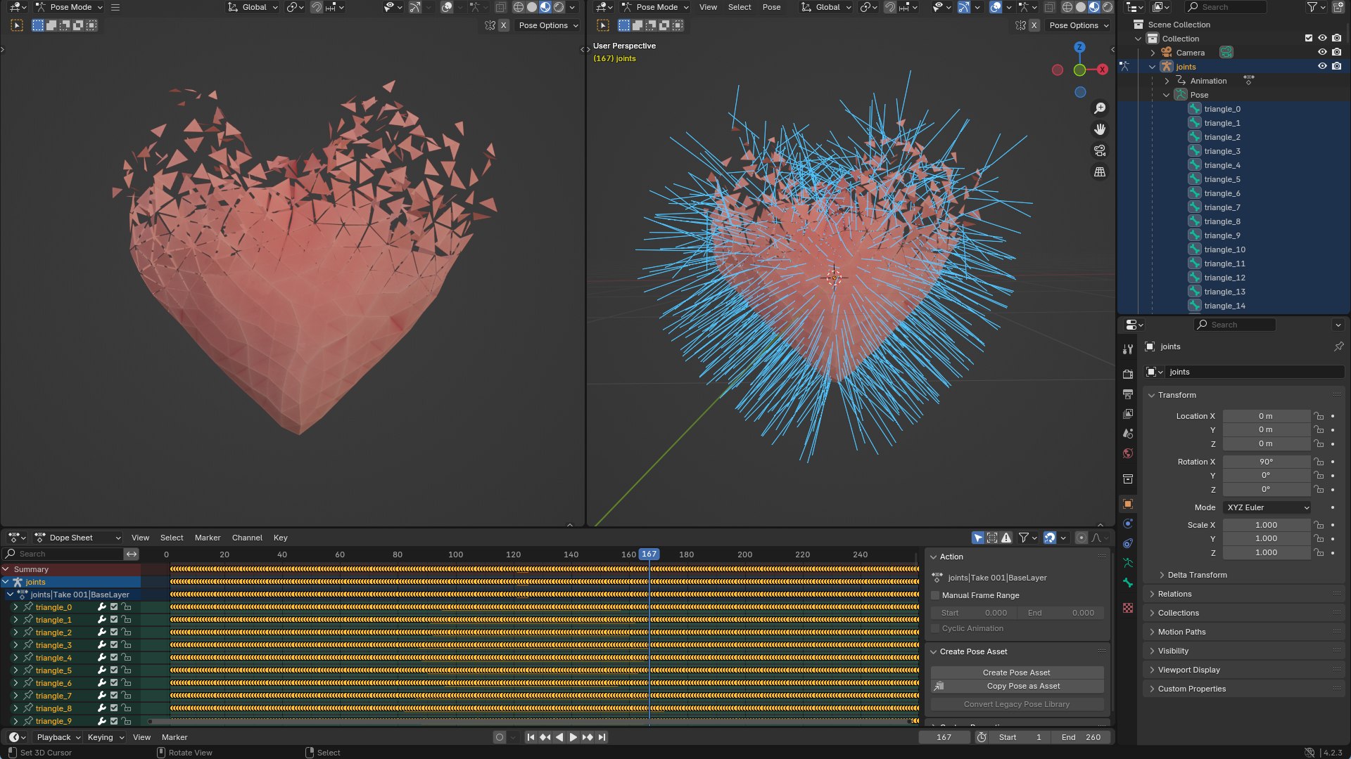 3D Model Origami Heart Unfolding Growing Animation - TurboSquid 2351353