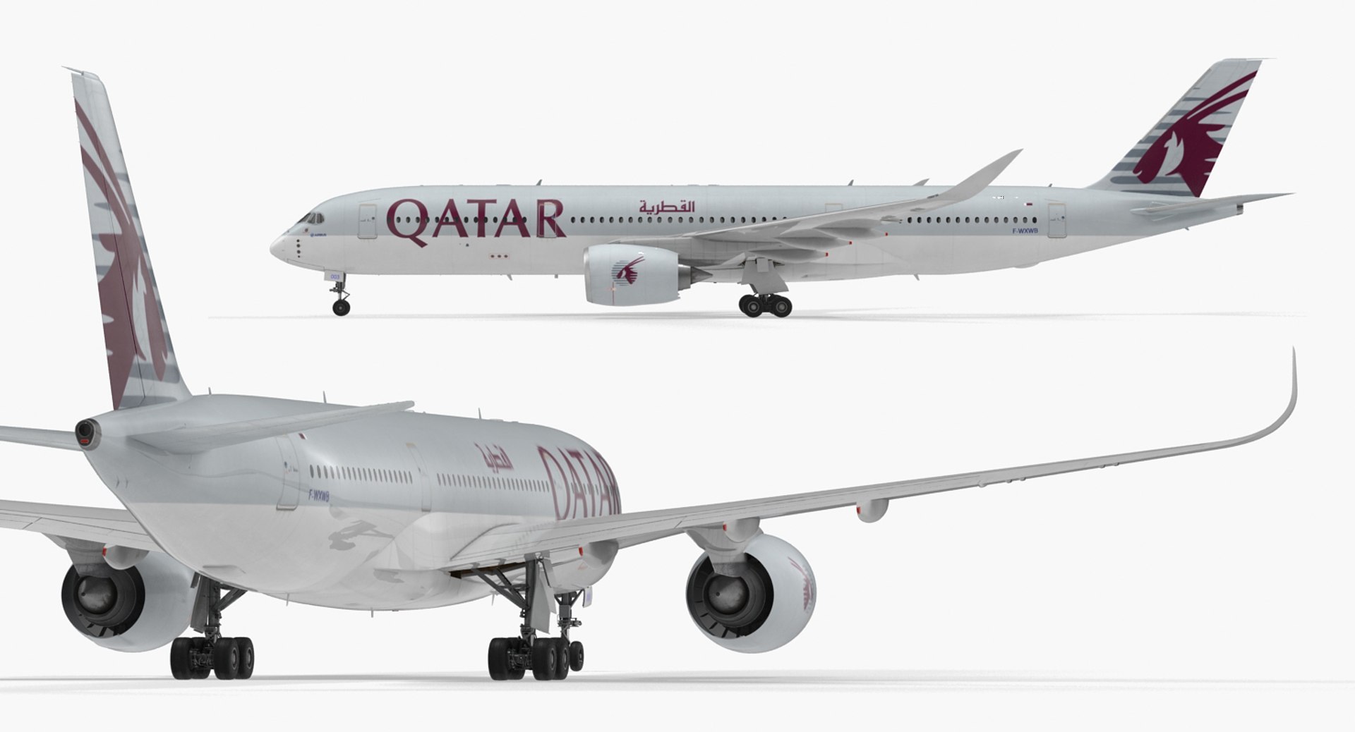 Airbus a350-900 qatar 3D | 1144407 | TurboSquid