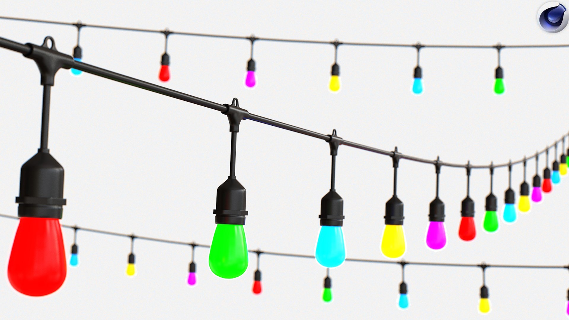 3D String Christmas Light 48ft LED model - TurboSquid 1977921