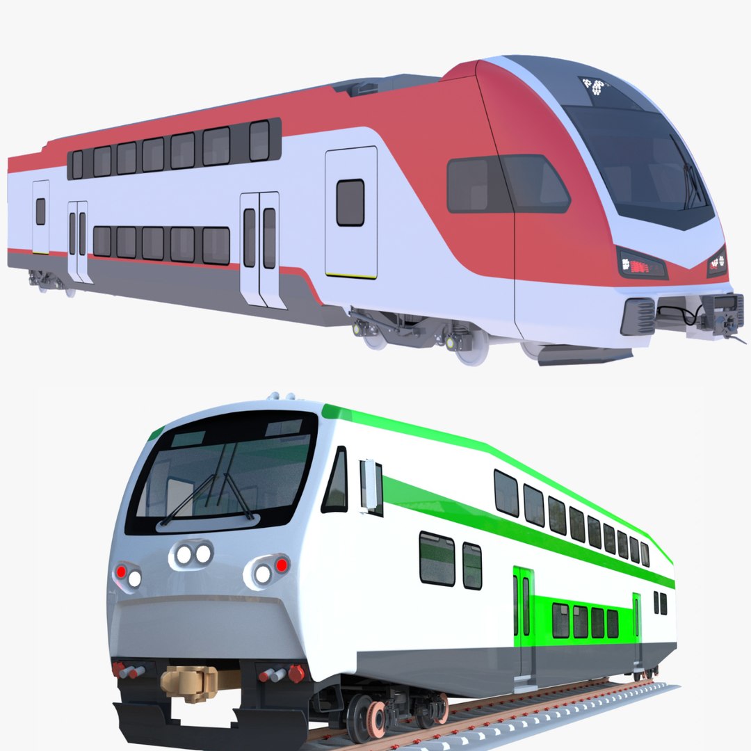 3D American Doubledeck Trains Model - TurboSquid 2258415