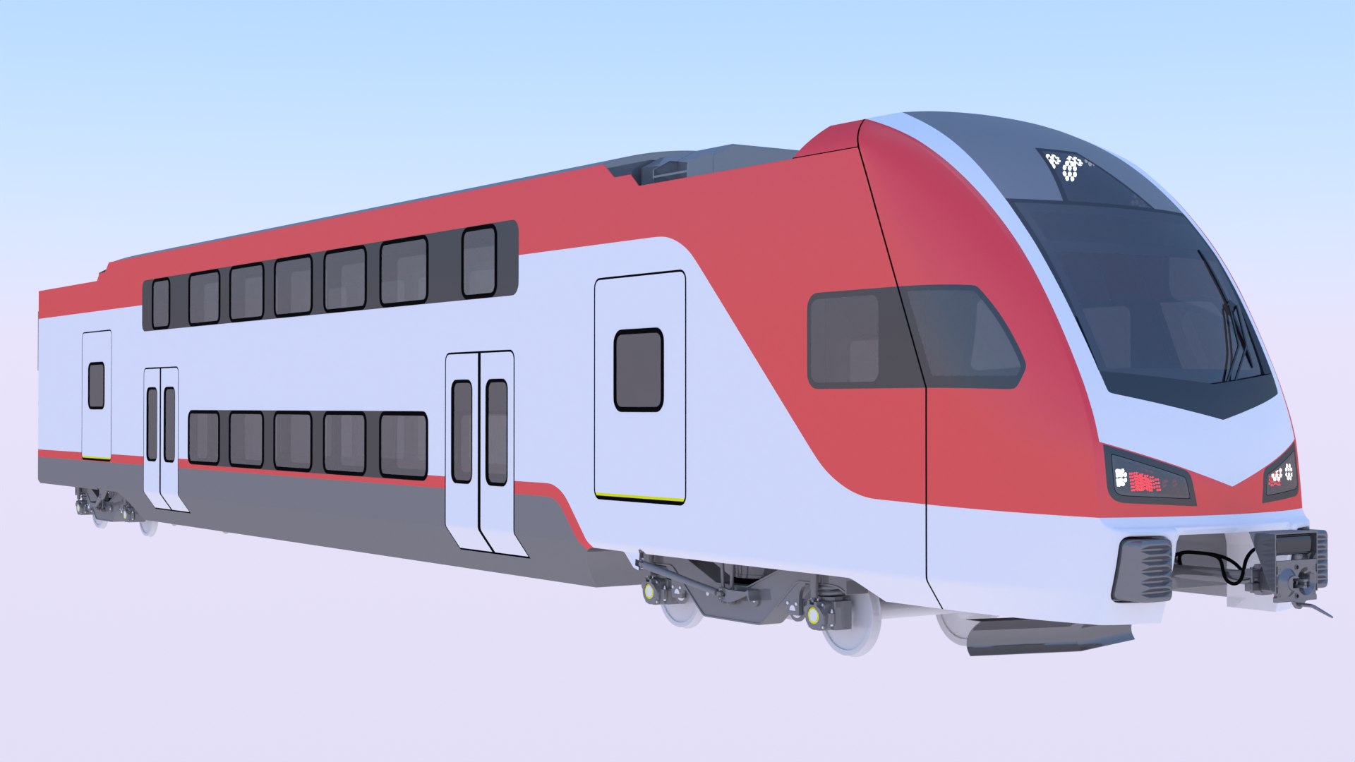 3D American Doubledeck Trains Model - TurboSquid 2258415