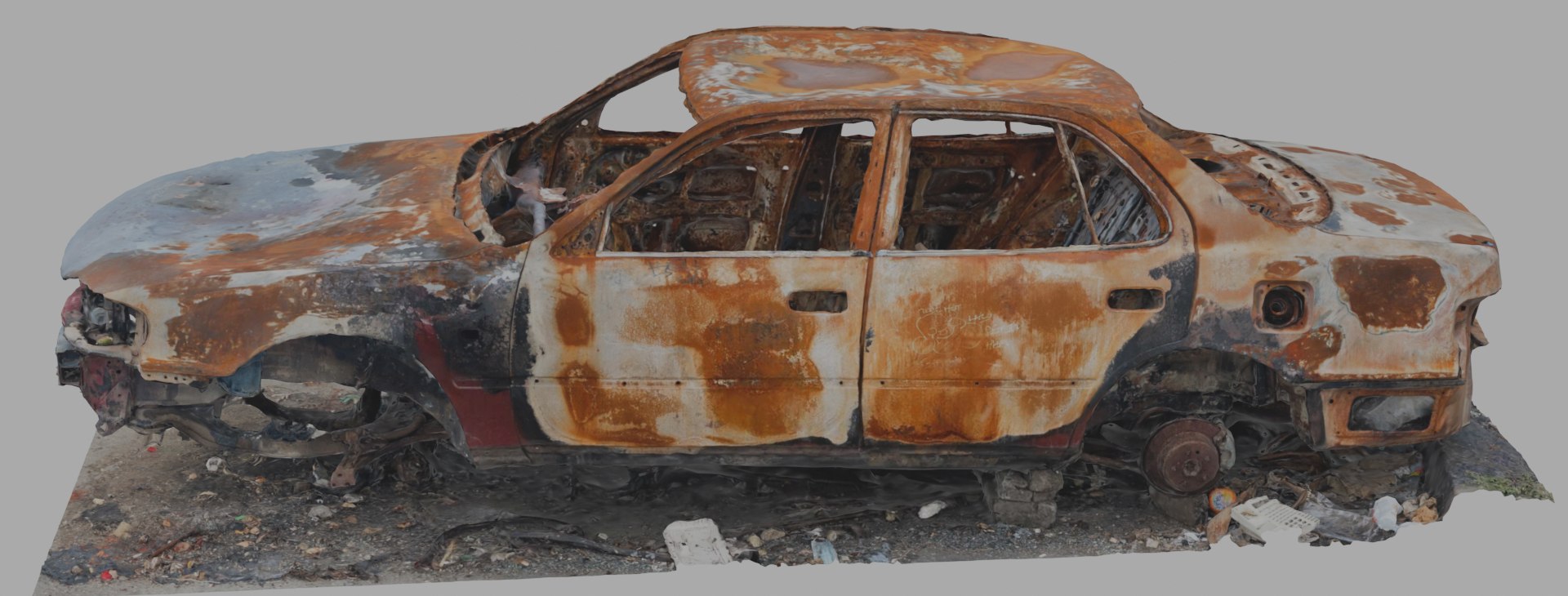 被烧毁的汽车3D模型 - TurboSquid 2204725