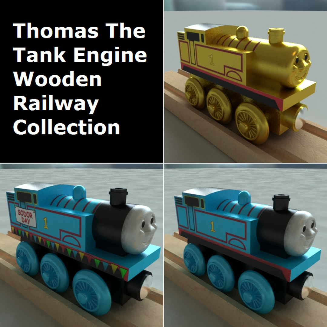 wooden railway toy thomas 3d model