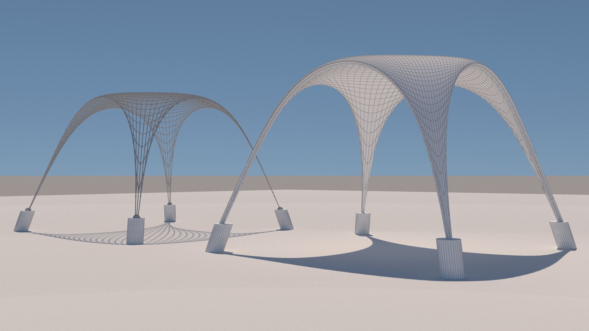 Tensile Fabric Structure -8 3D Model - TurboSquid 2034777