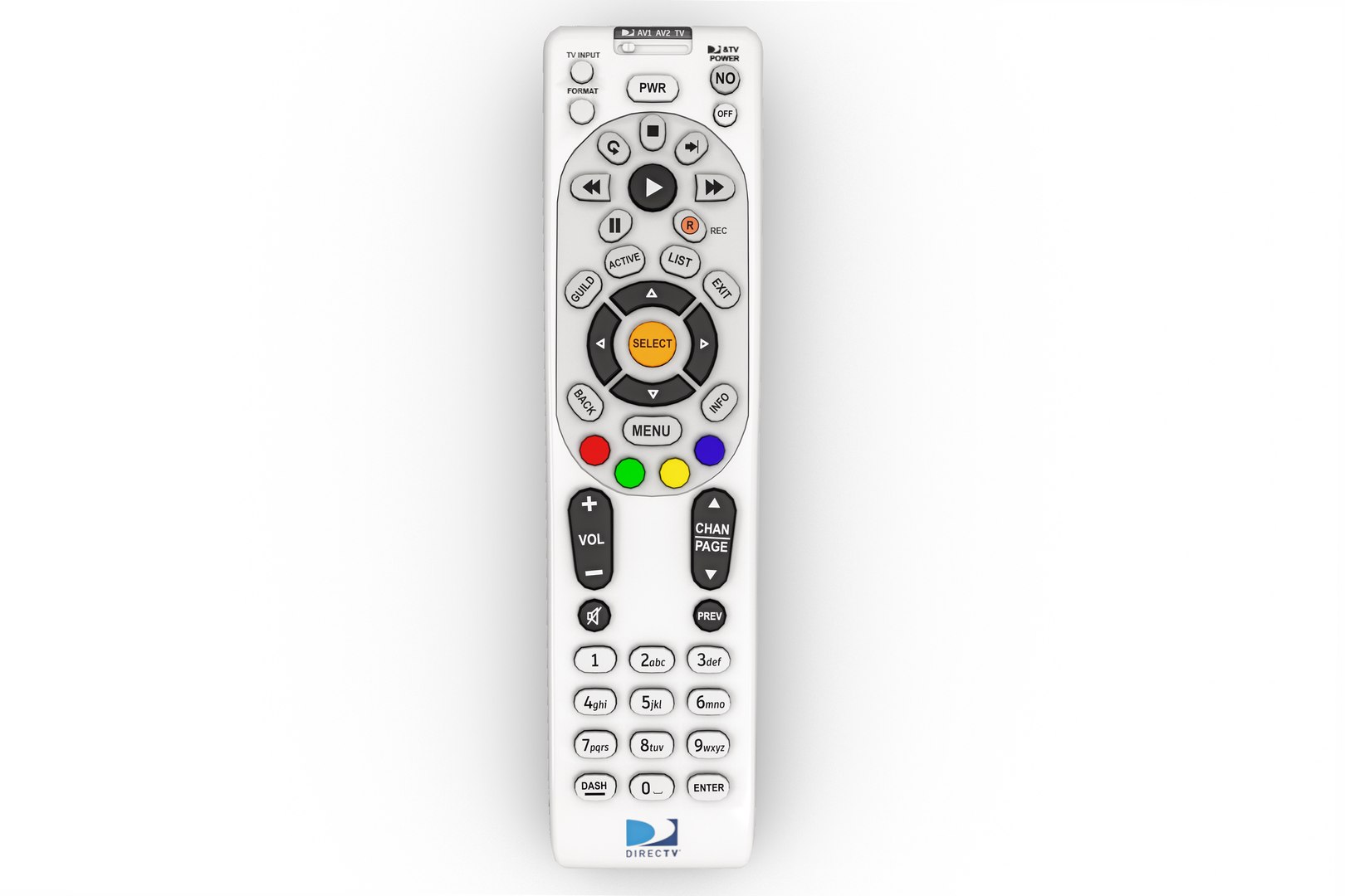 3D direct tv remote - TurboSquid 1572263