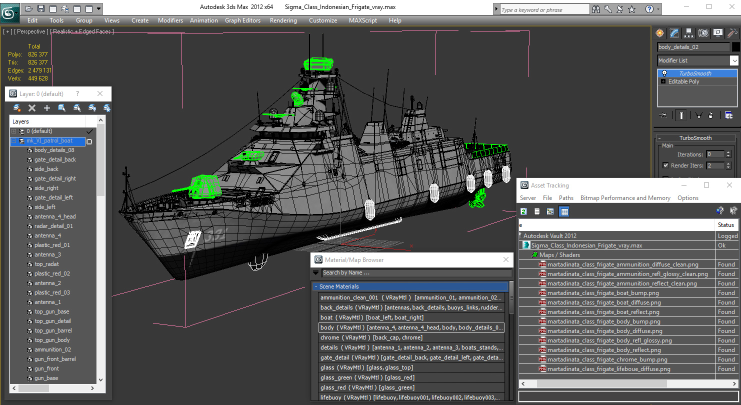 Sigma class indonesian frigate 3D model - TurboSquid 1394359