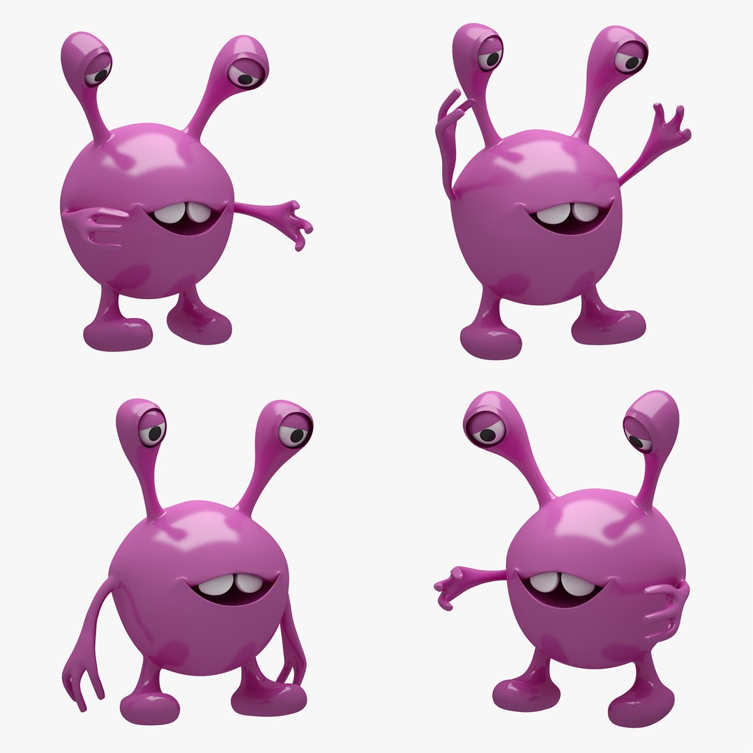 3d model cartoon alien toon