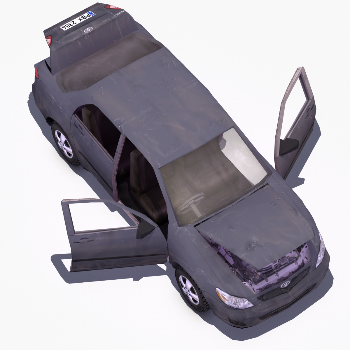 3d model damaged toyota corolla car wreck