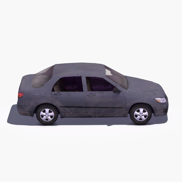 3d model damaged toyota corolla car wreck