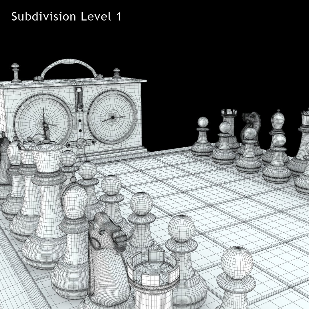 Chess Clock Wood 3d Model