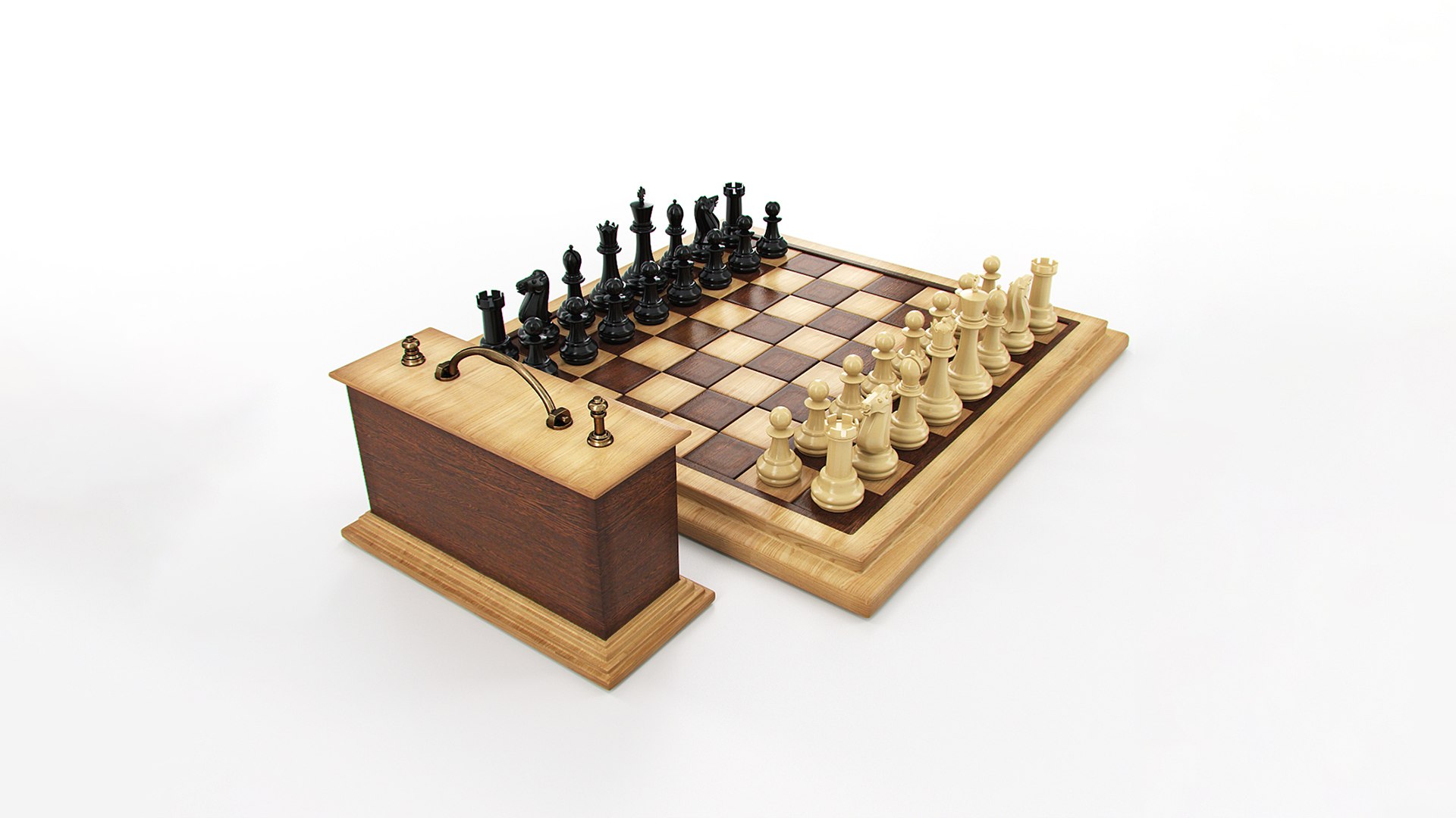Chess Clock Wood 3d Model