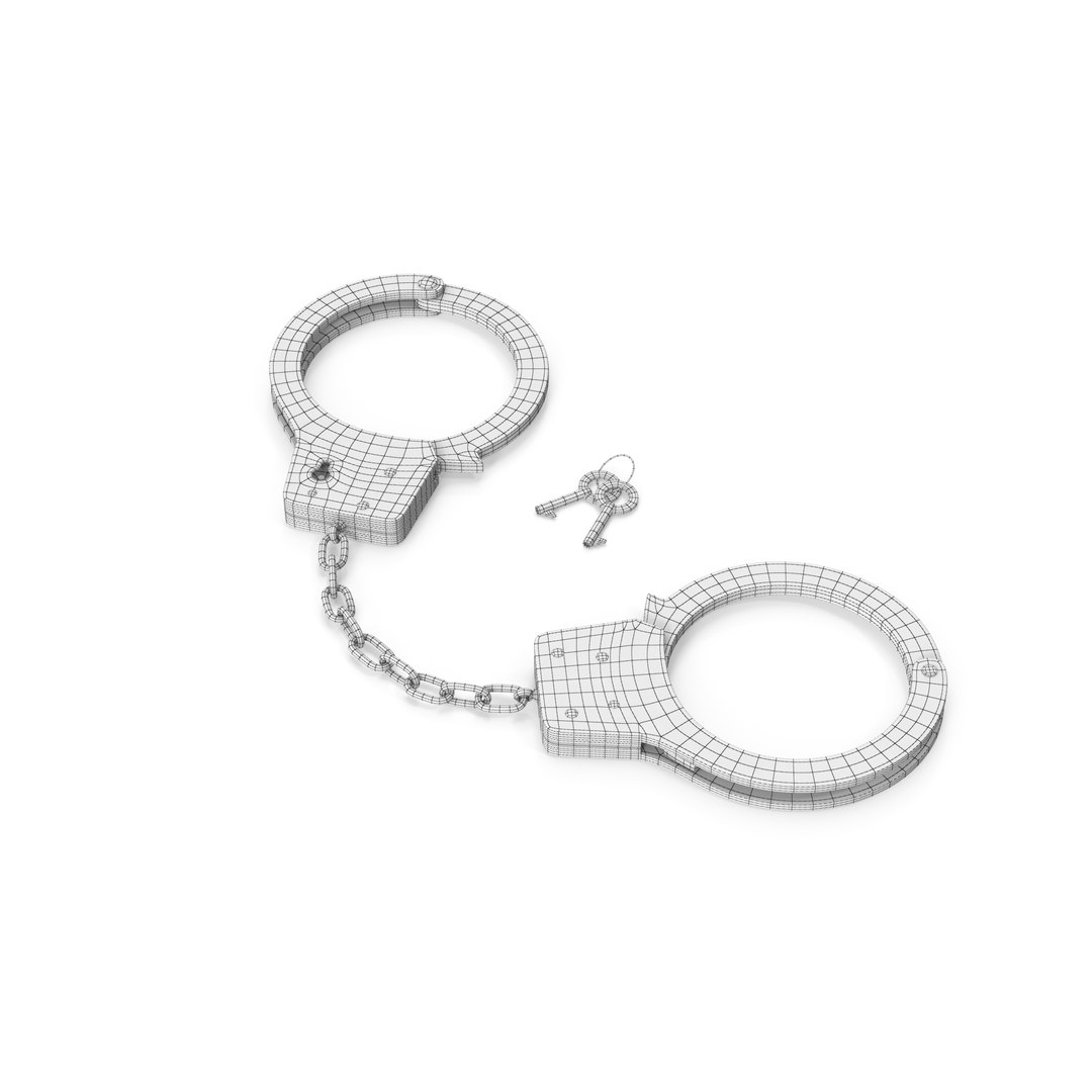 3D Model Opened Handcuffs With Keys - TurboSquid 2156548