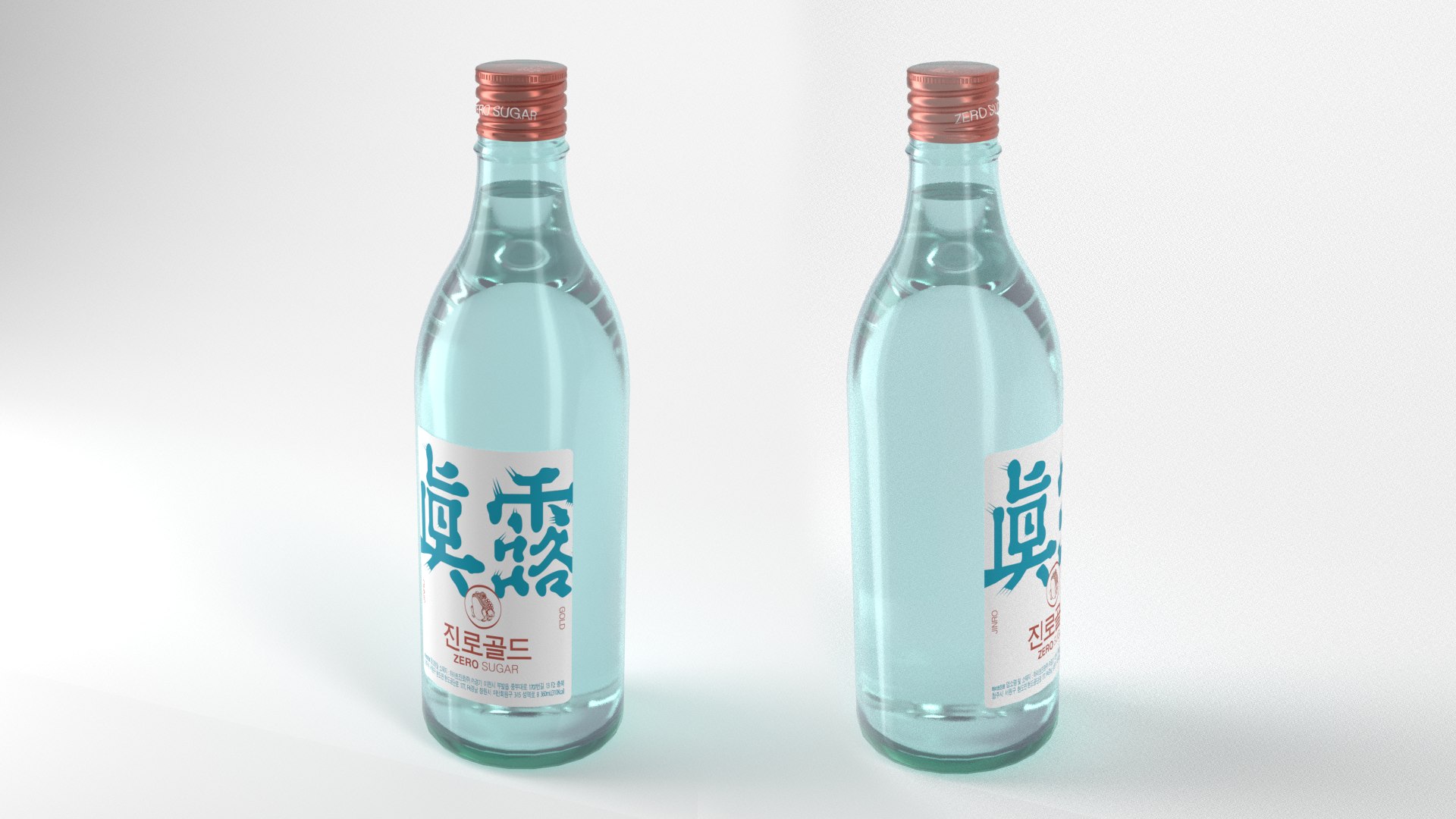 3D Jinro Gold Soju Bottle - High-Quality 3D Model - TurboSquid 2398077