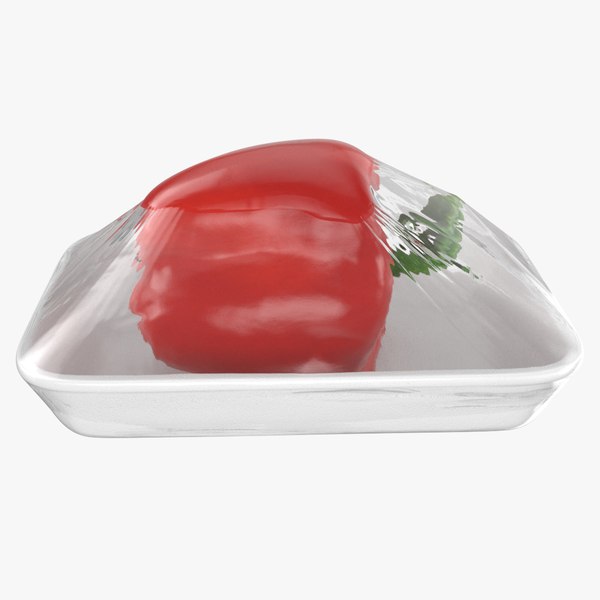 Red Bell Pepper Wrapped Package model - TurboSquid 1971758