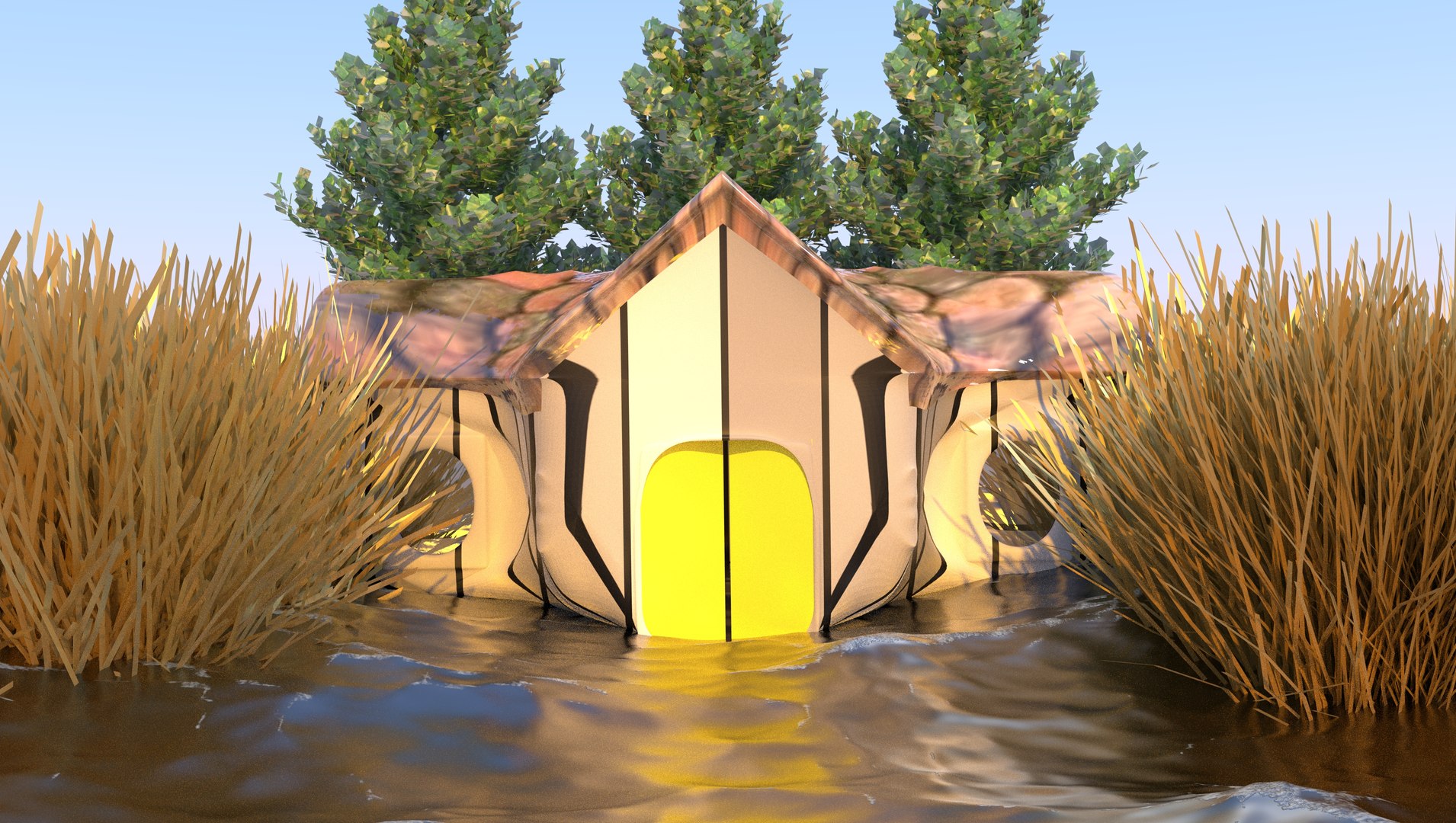 3D flooded house - TurboSquid 1415905
