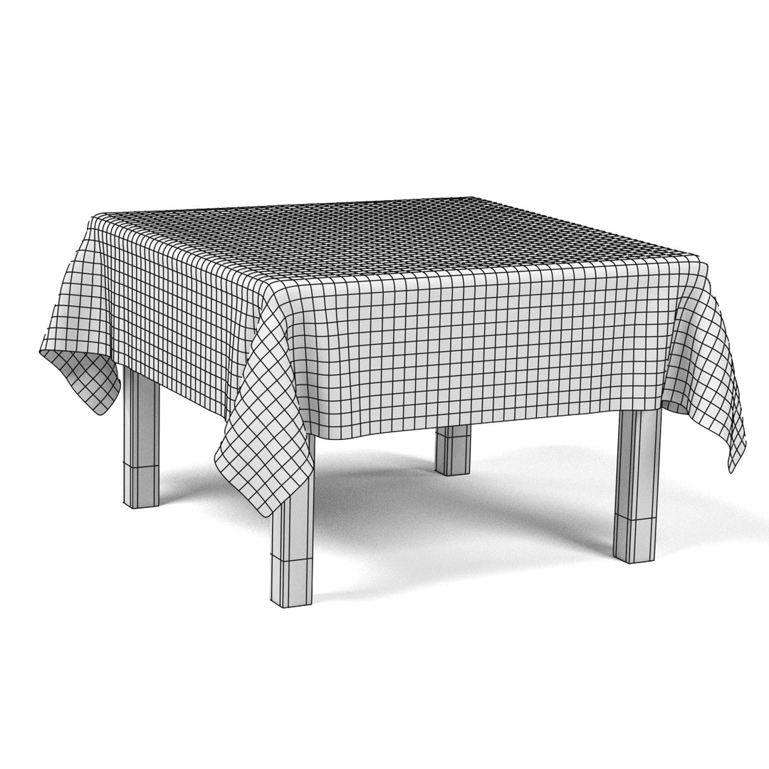 3d Table Tablecloth Square Model