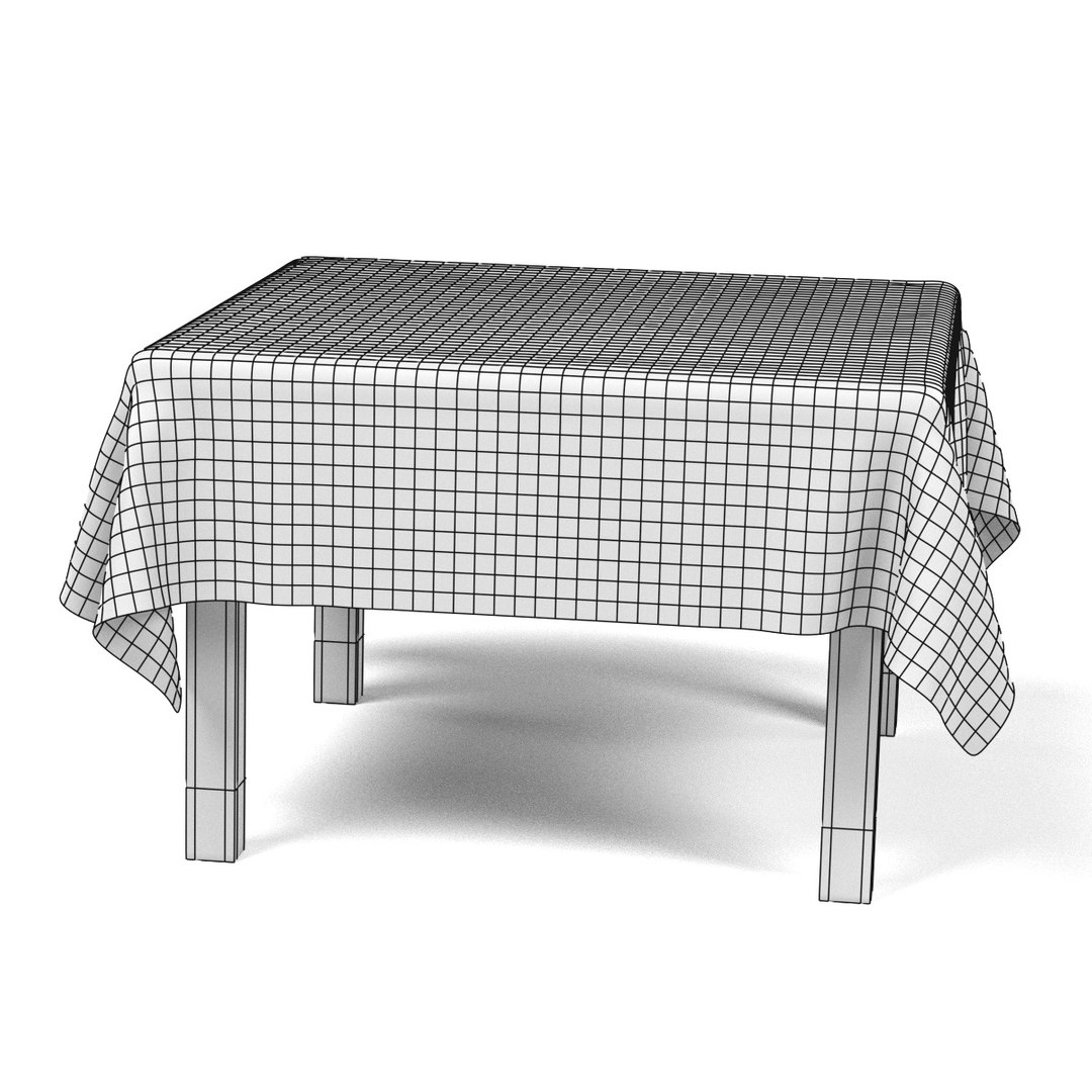 3d Table Tablecloth Square Model
