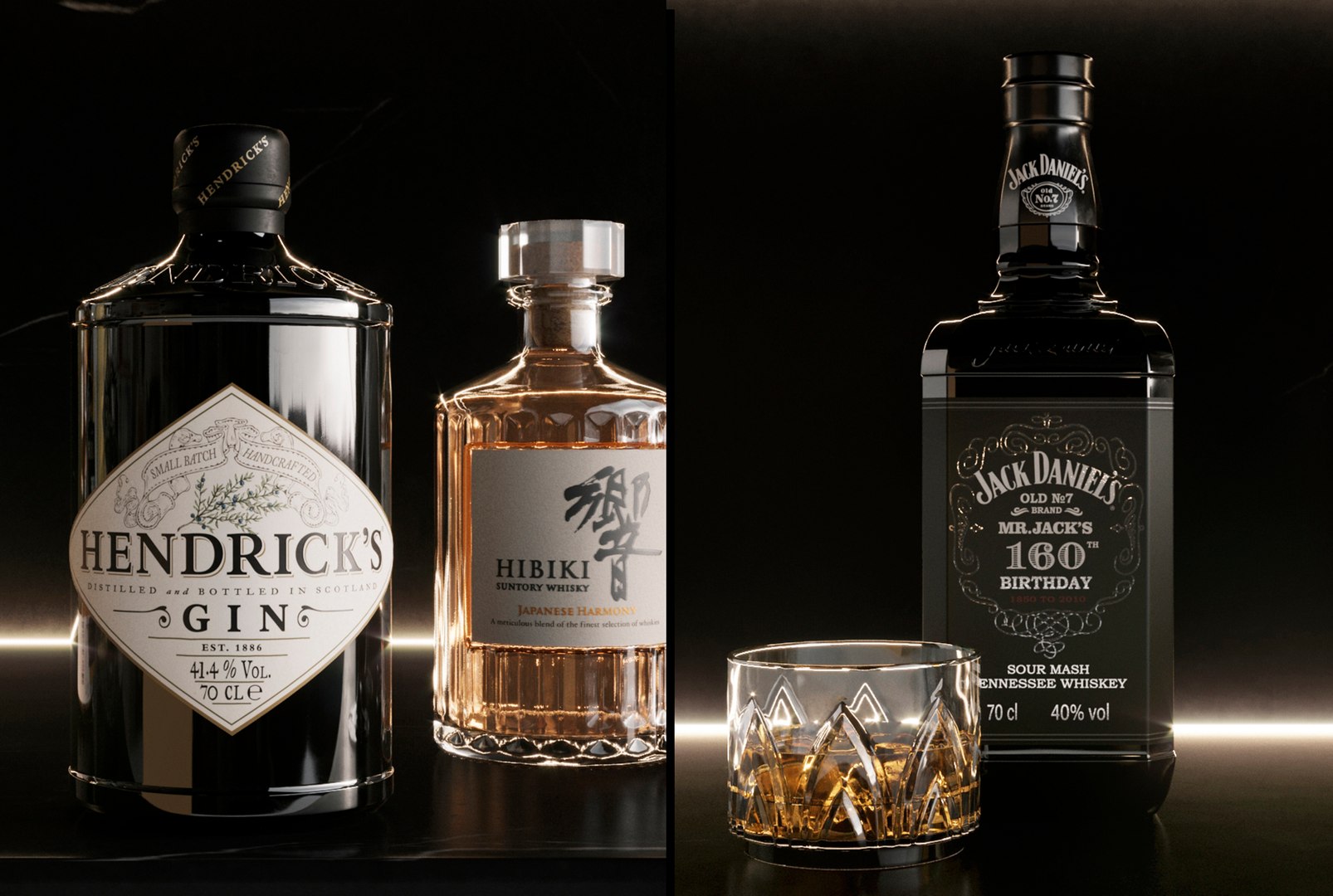 Bar Set 1 Alcohol Whiskey Rum Gin 3D Model - TurboSquid 2144720