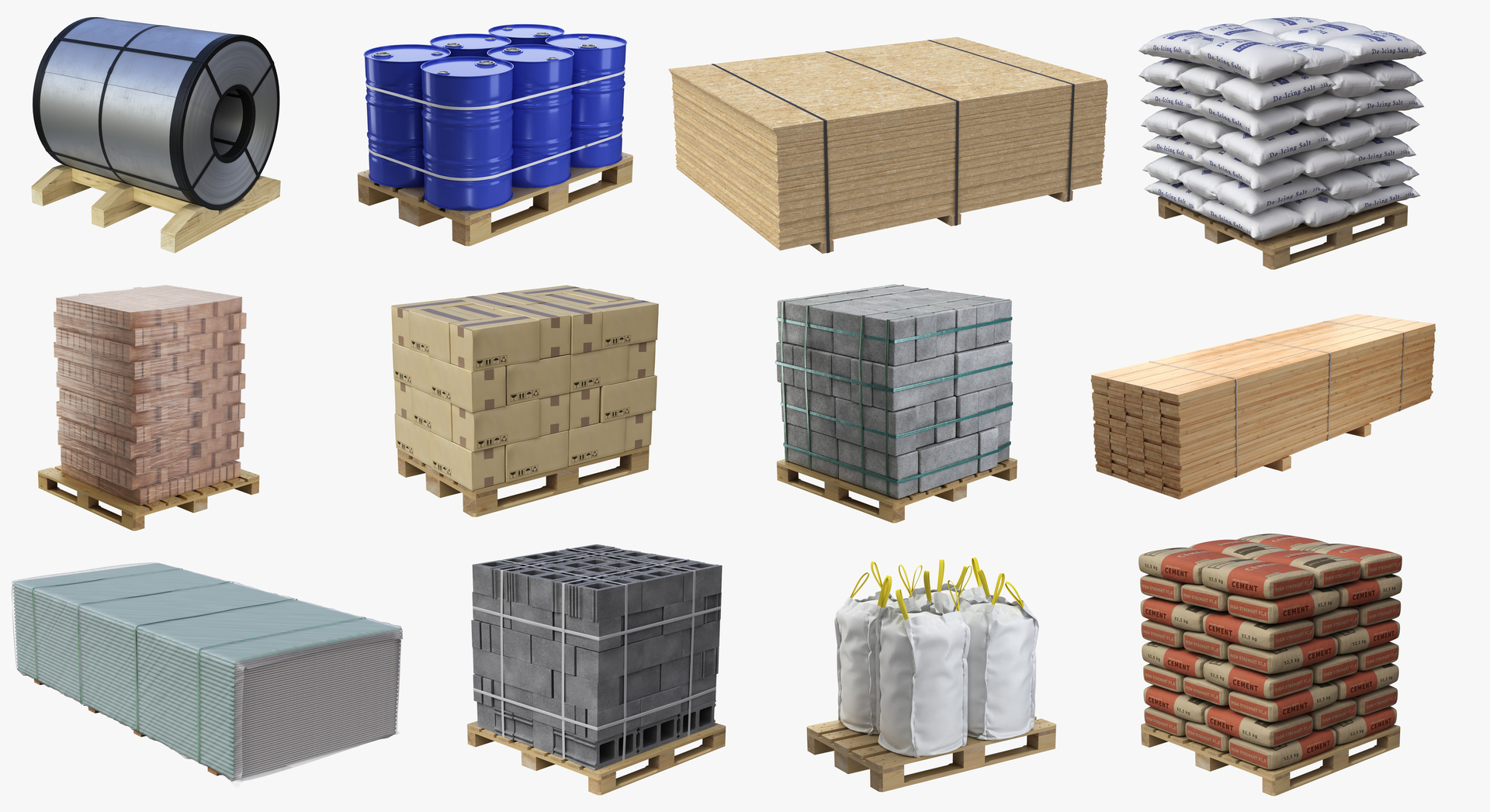 modelo 3d Gran Colección de Materiales de Construcción - TurboSquid 2293979