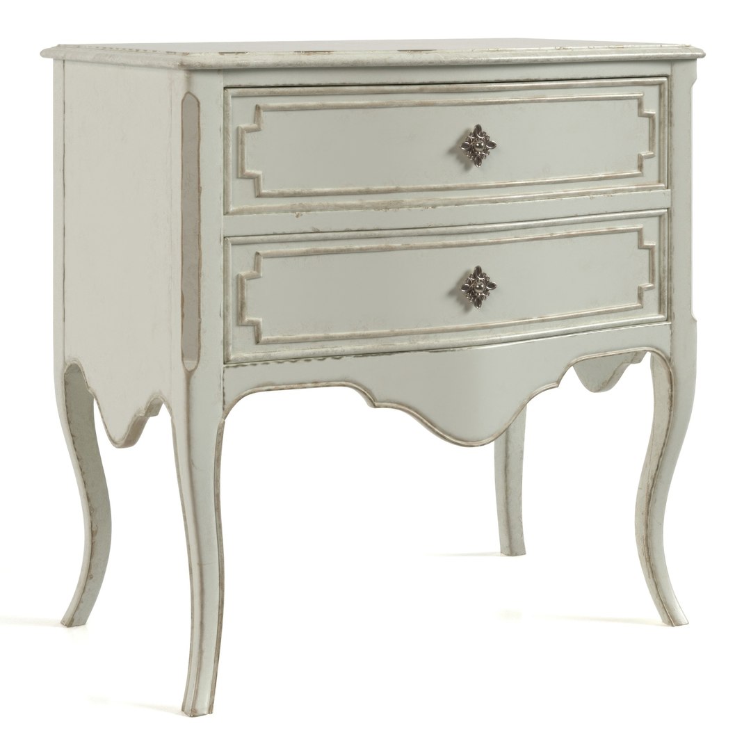 Sanctuary Coco En Blanc Nightstand PBR 3D Model - TurboSquid 2227889
