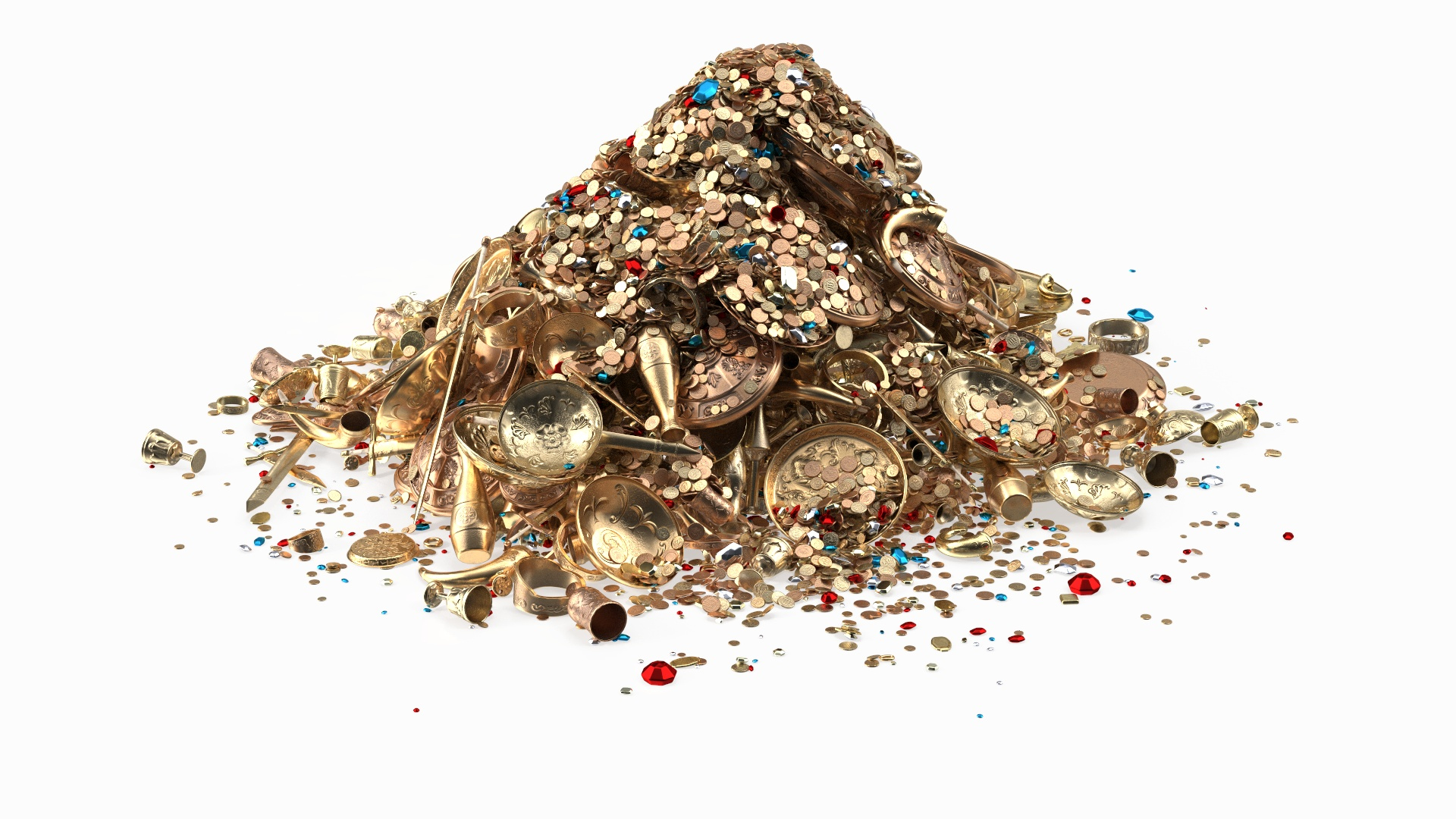 3D Large Pile of Treasures model - TurboSquid 2177890