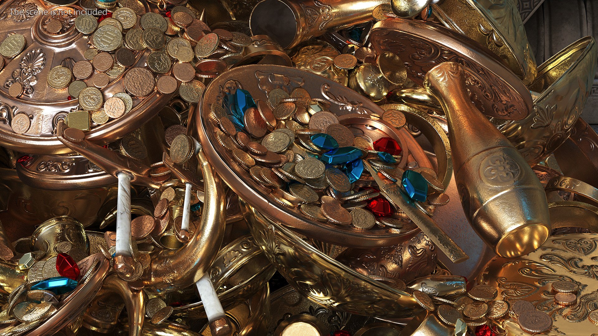 3D Large Pile of Treasures model - TurboSquid 2177890