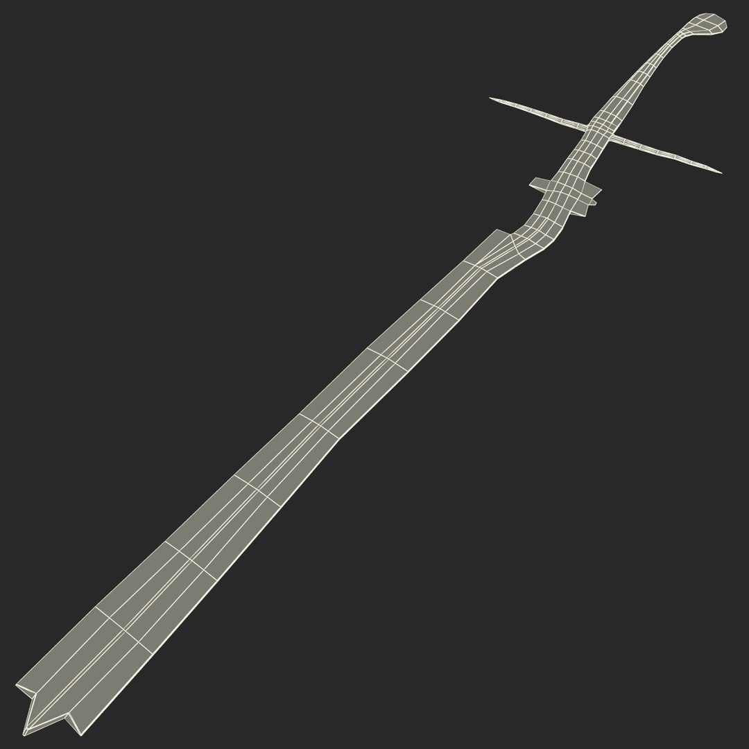 3d model old rusty sword