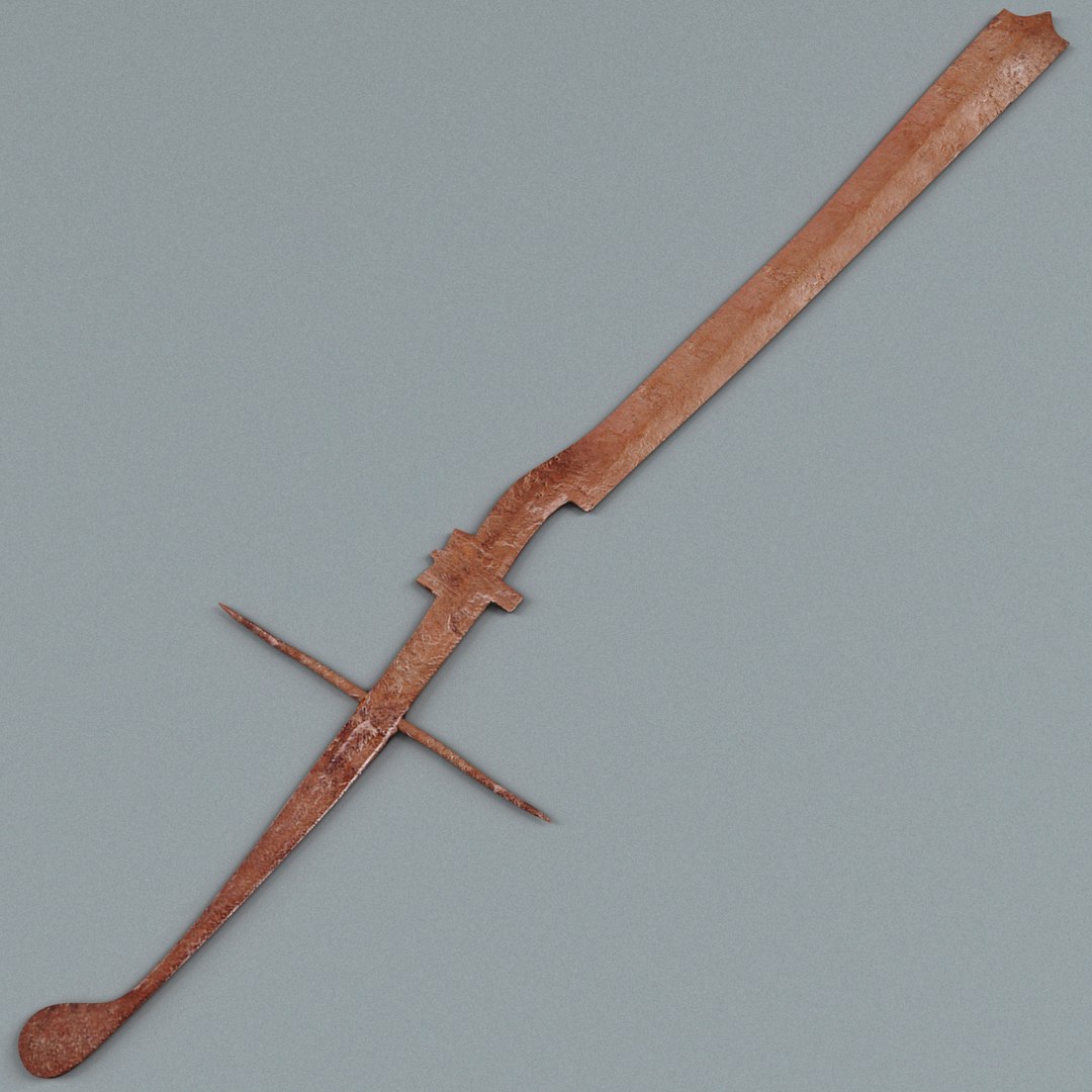 3d model old rusty sword