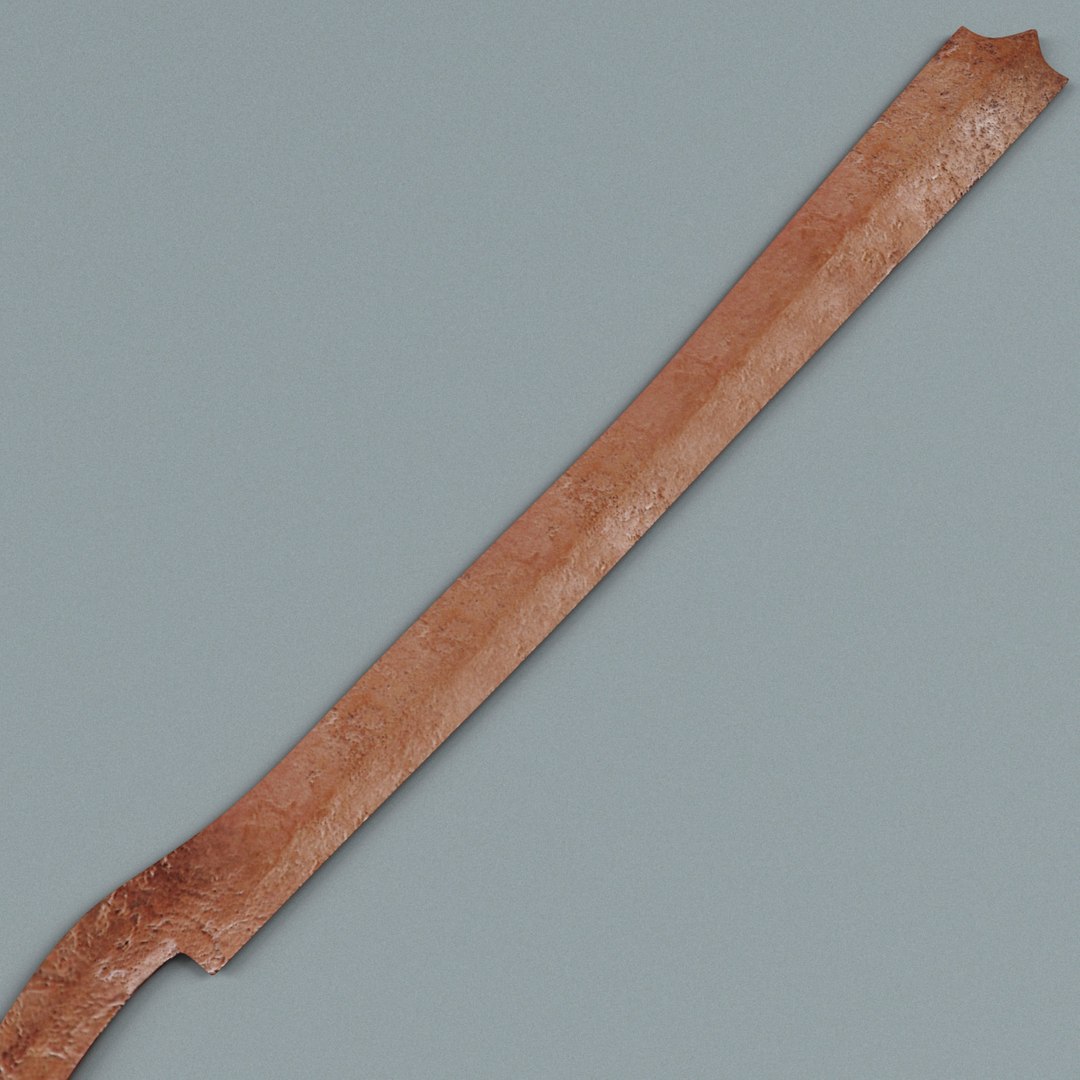 3d model old rusty sword