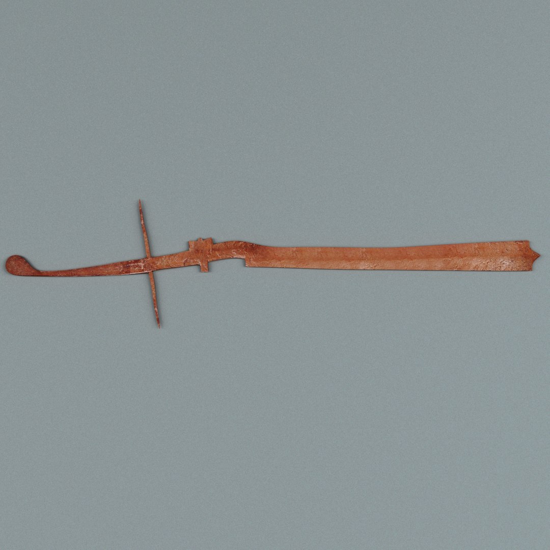 3d model old rusty sword